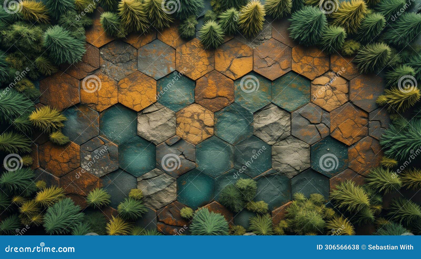 The Rustic Hexagonal Gray Stone Wall Texture Background Royalty-Free ...