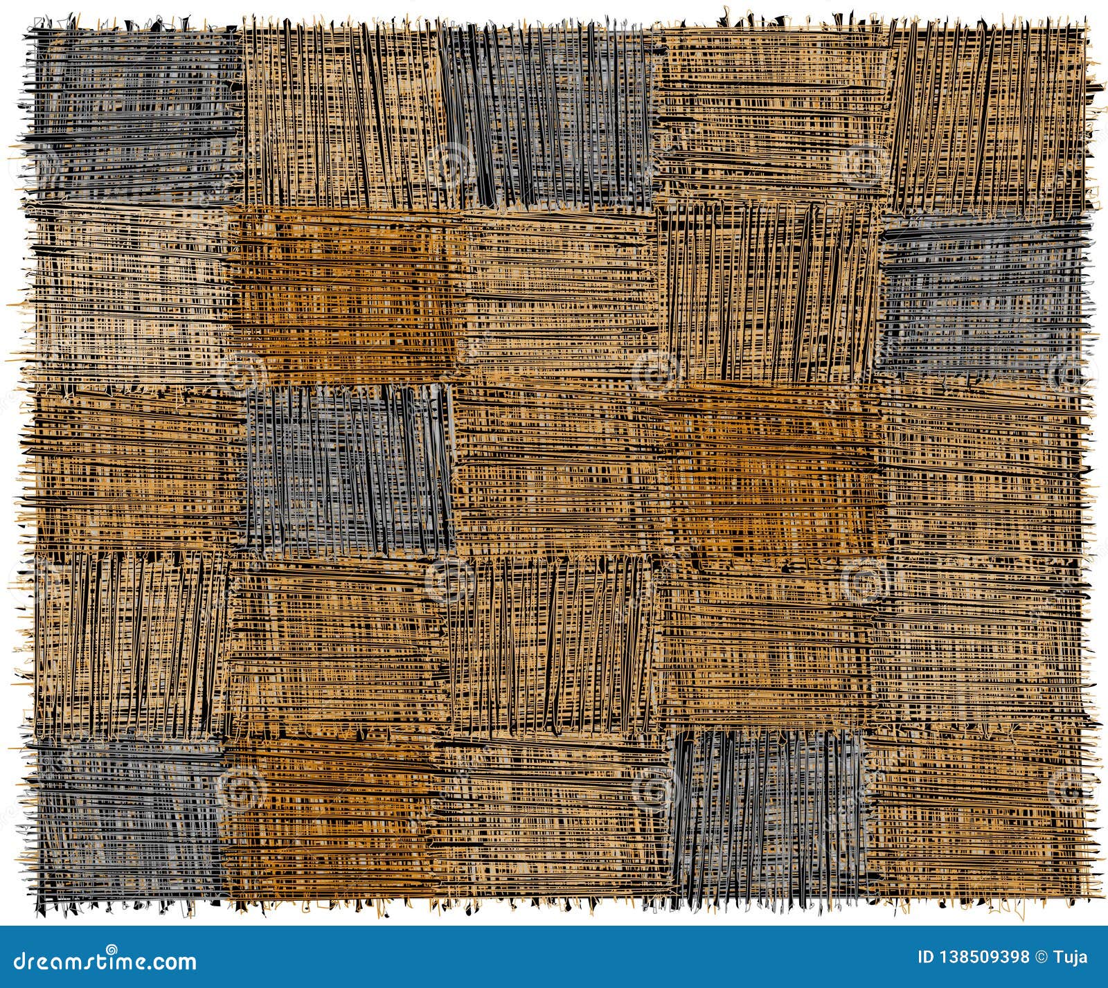 Rustic Checkered Mat with Grunge Striped Rough Rectangular Elements in ...