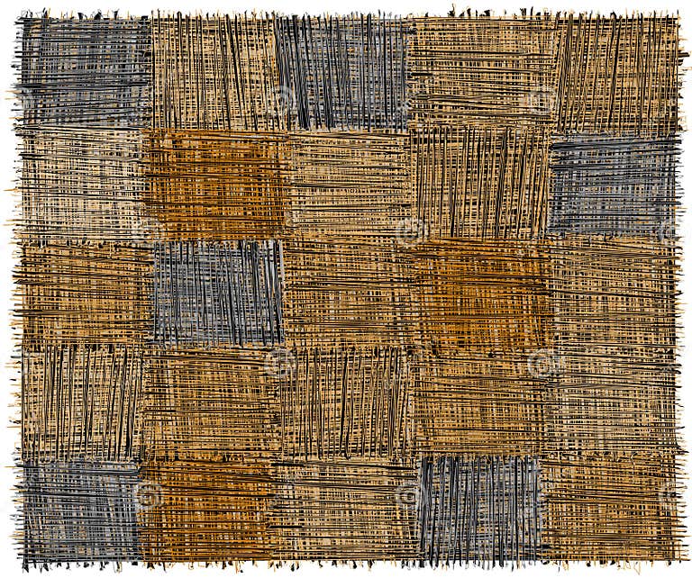 Rustic Checkered Mat with Grunge Striped Rough Rectangular Elements in ...