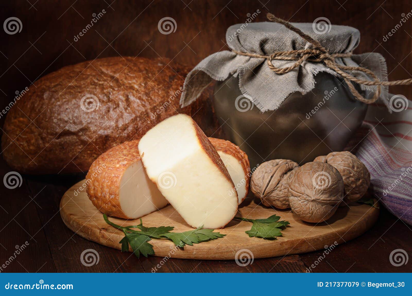 Rustic cheese stock image. Image of herbs, ceramics - 217377079
