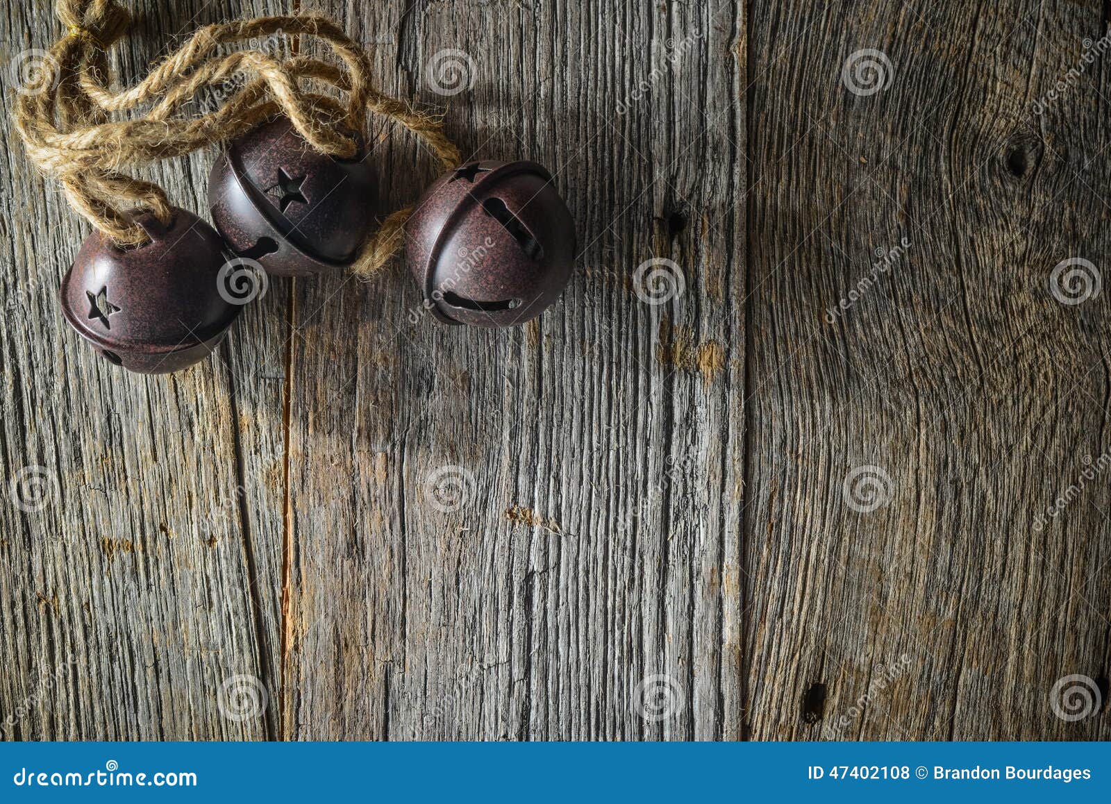 Rustic Christmas Bells stock photo. Image of beautiful - 47402108