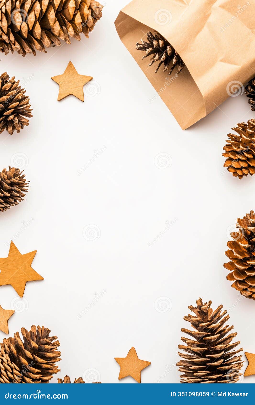 Rustic Christmas Border Design with Pine Cones and High Quality Image ...
