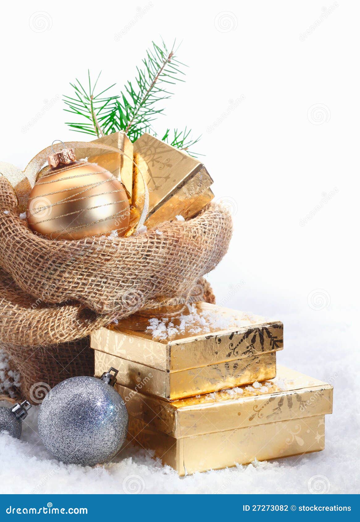 Rustic Christmas Gift Background Stock Photo - Image of deco ...