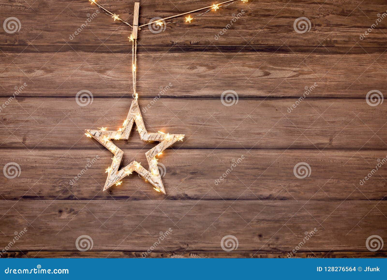 Rustic Christmas Ornaments and Lights Stock Photo - Image of organic ...