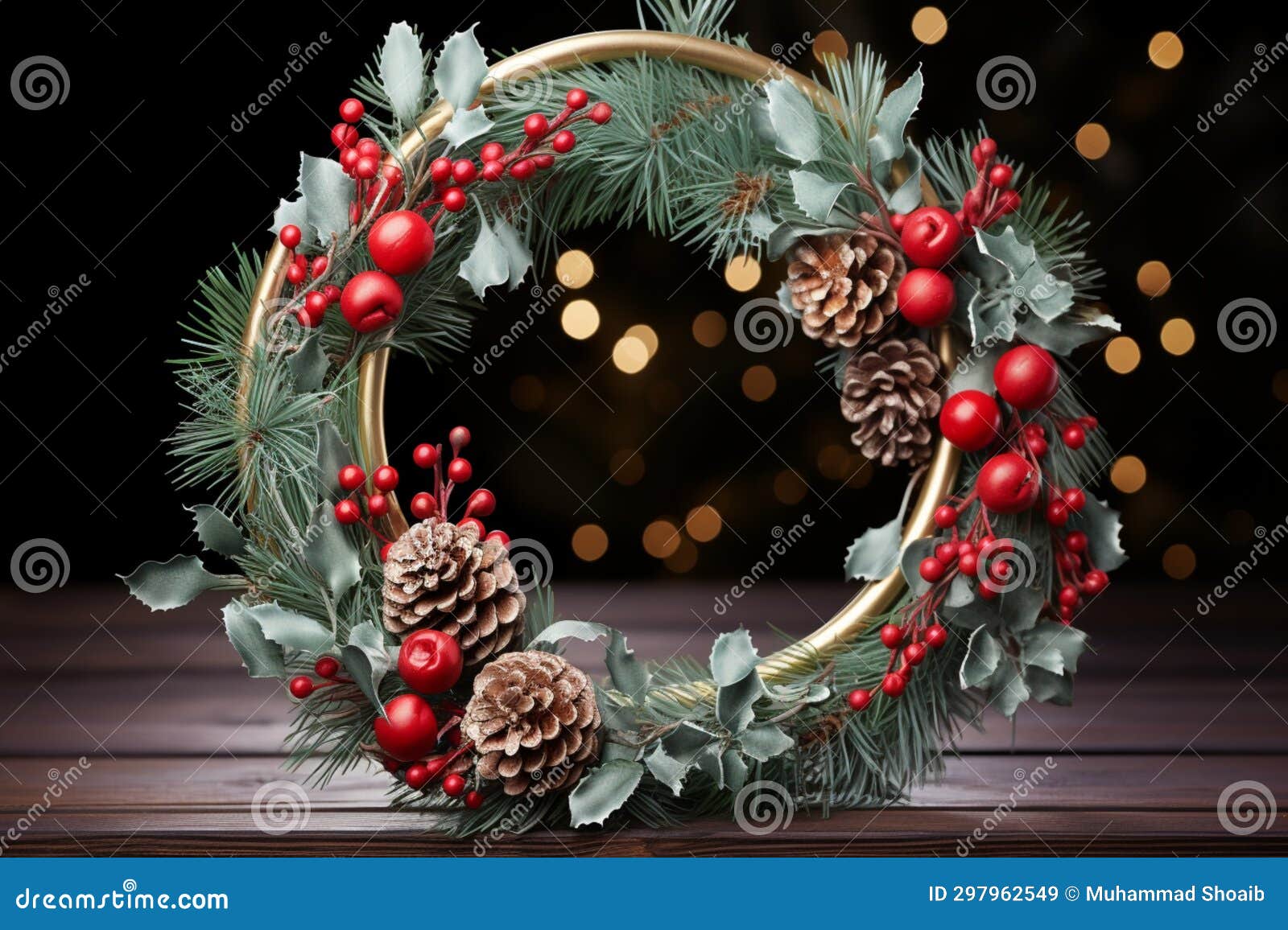 Rustic Christmas Wreath Ornaments a Beacon of Yuletide Charm Stock ...