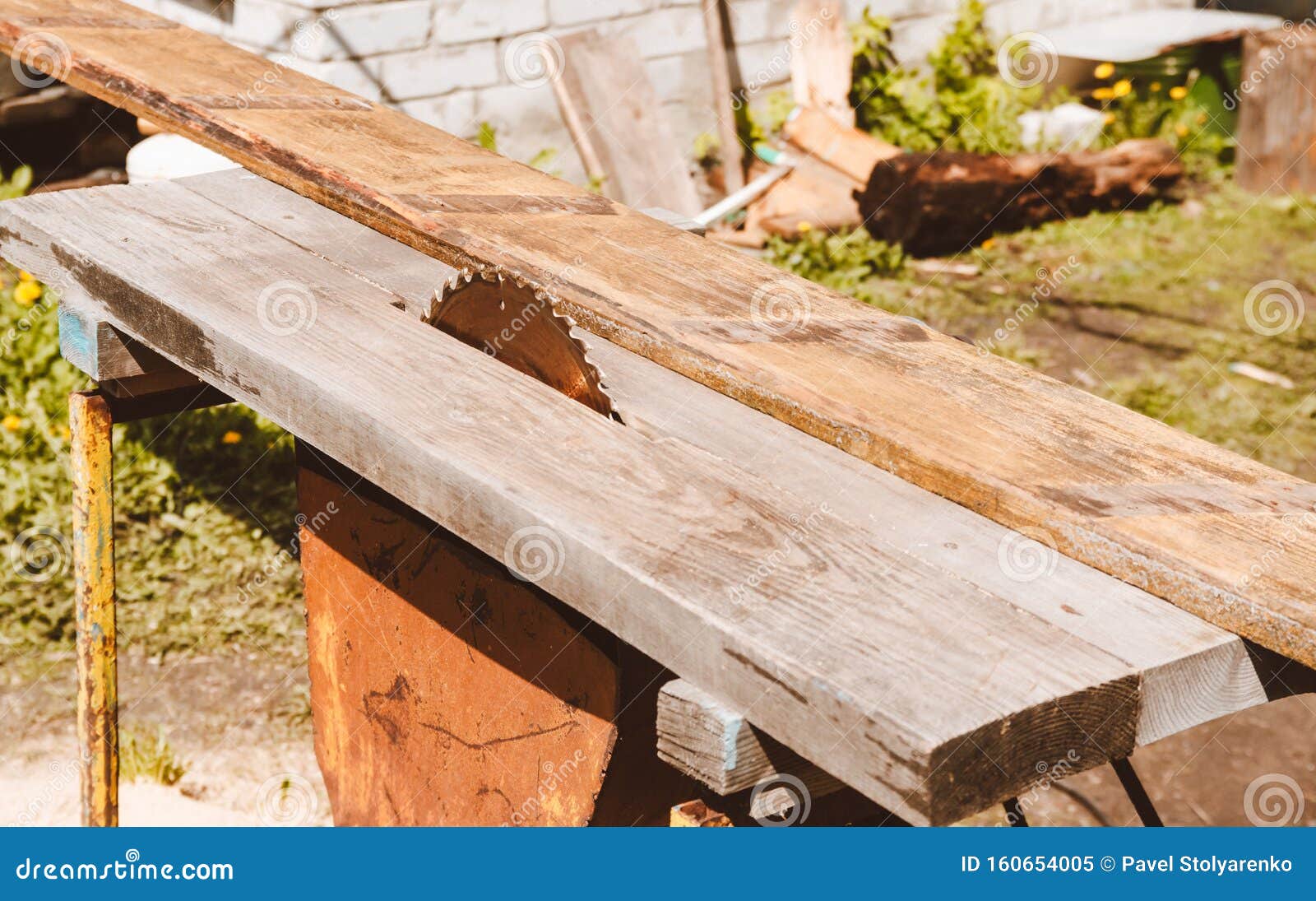 Rustic Circular Tree Saw for Cutting Stock Image - Image of circular ...
