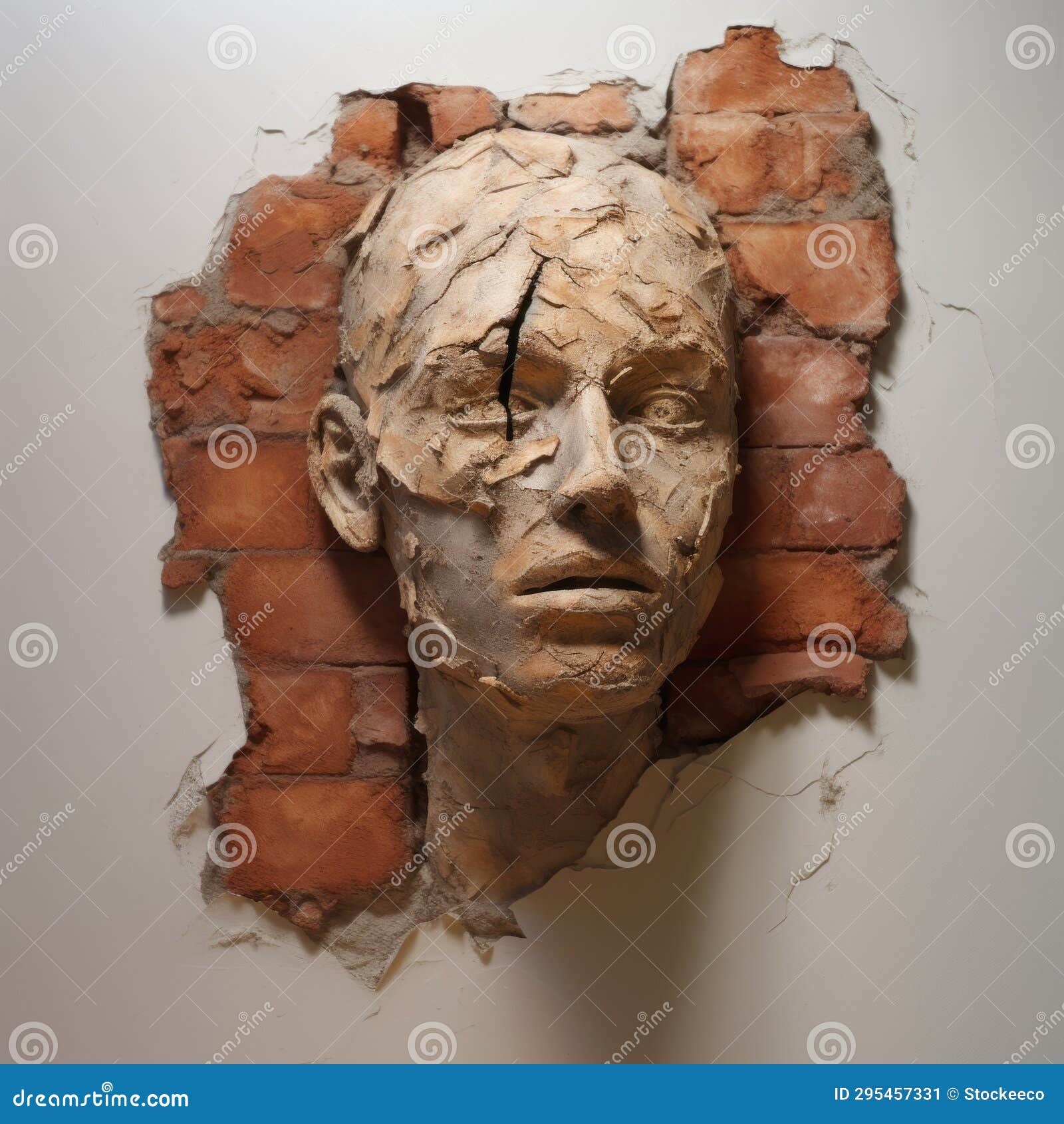 Rustic Clay Sculpture: a Distressed Wall S Constructivist Roots Stock ...