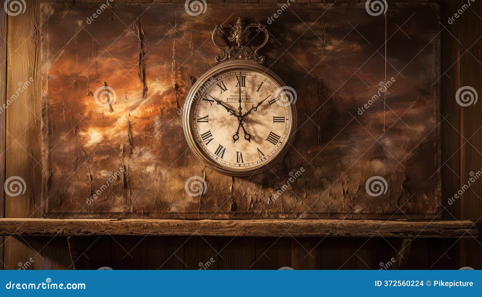 Clock On Fire, Clock Face Consumed As Time Burns Away. Generative AI ...