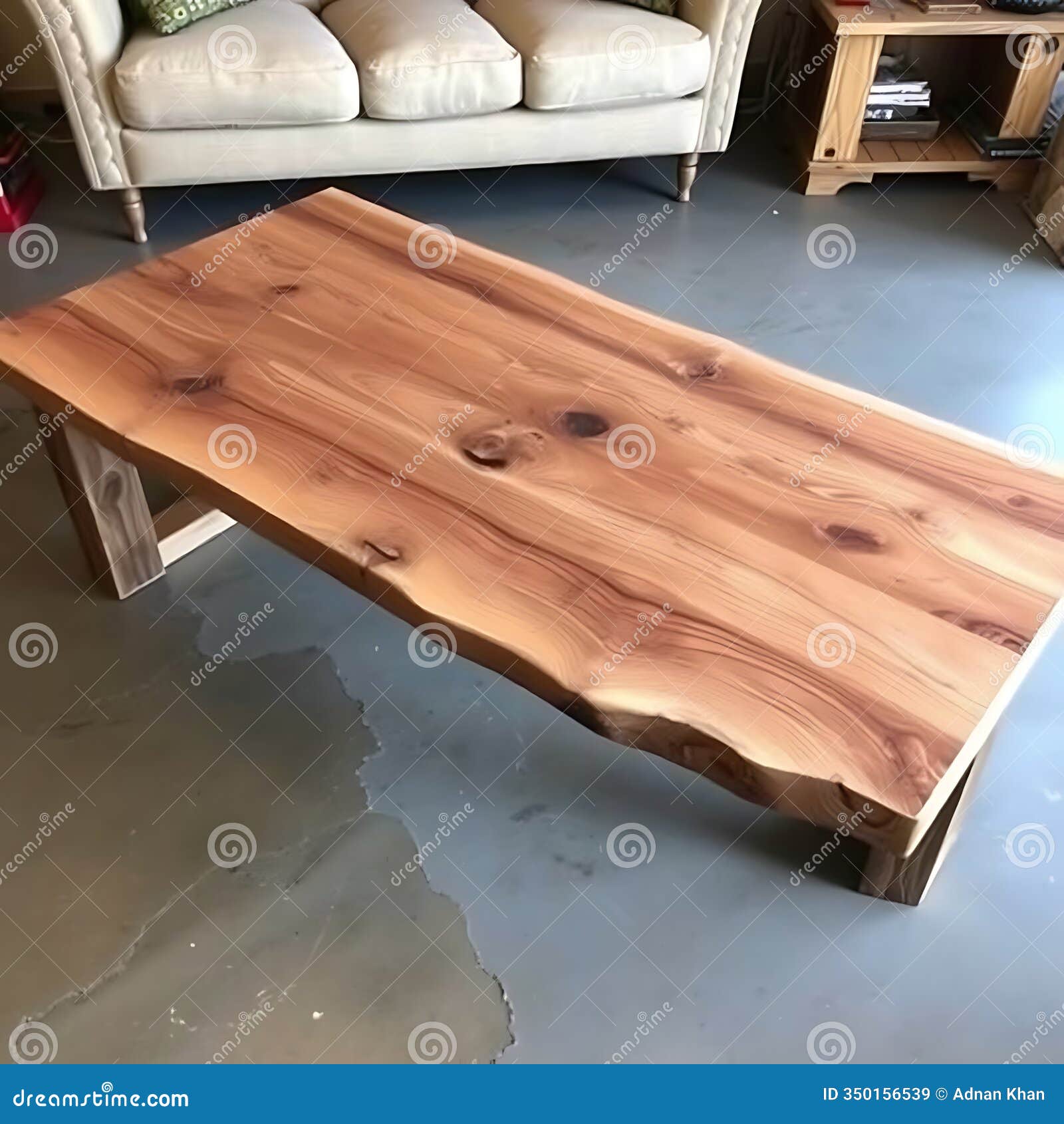 A Rustic Coffee Table Made from Reclaimed Wood with Visible Grain ...