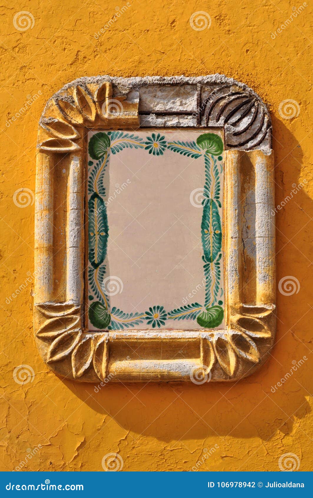Rustic Colonial Frame, Old Cement and Ceramic Frame Stock Photo - Image ...