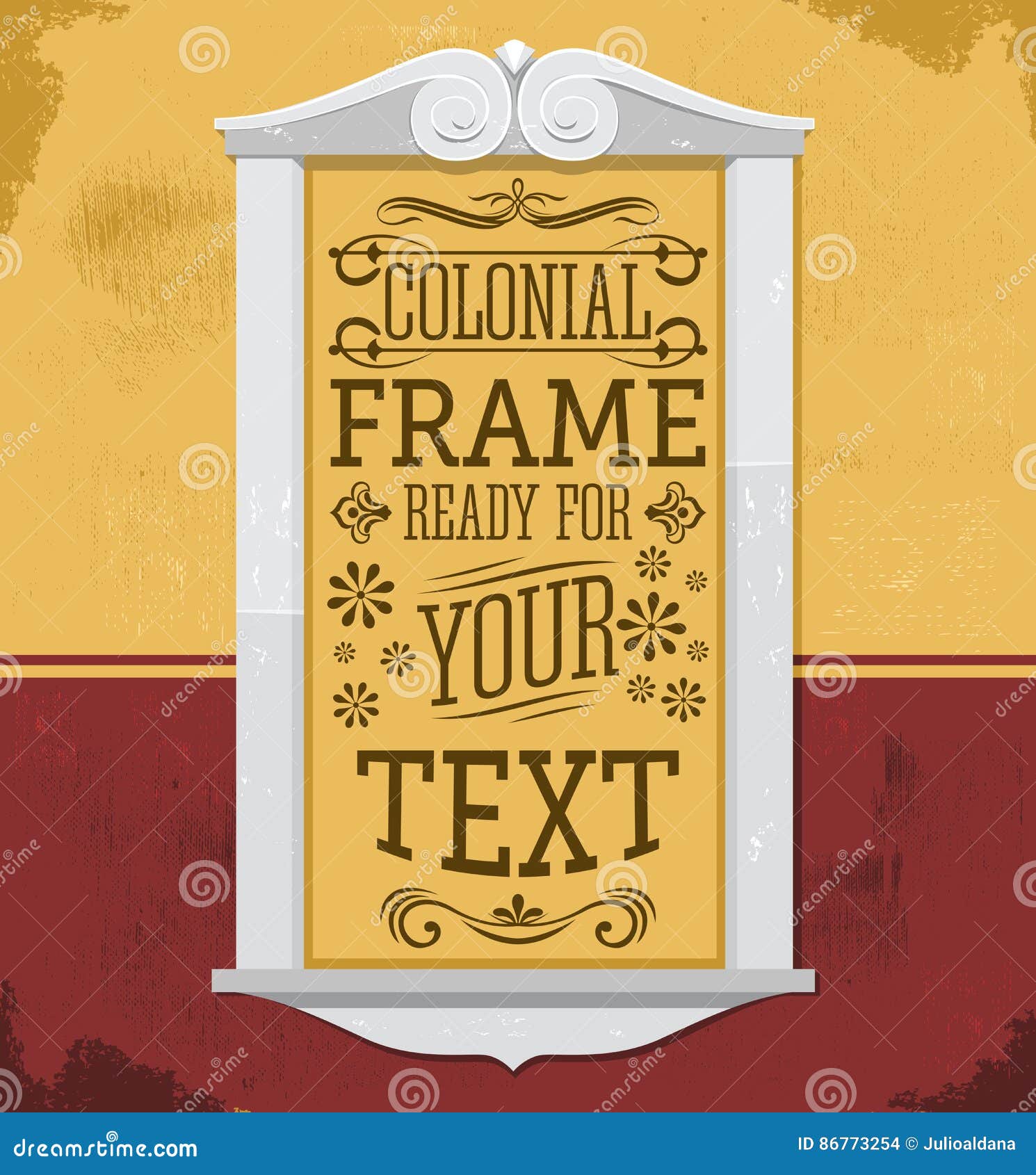 Rustic Colonial Frame Vector Illustration, Ready To Place Your Text or ...