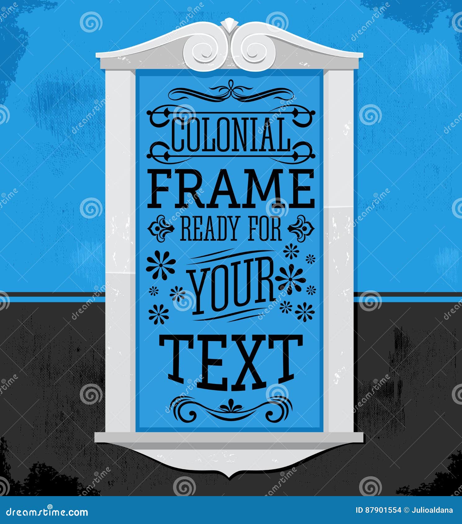 Rustic Colonial Frame Vector Illustration Stock Vector - Illustration ...