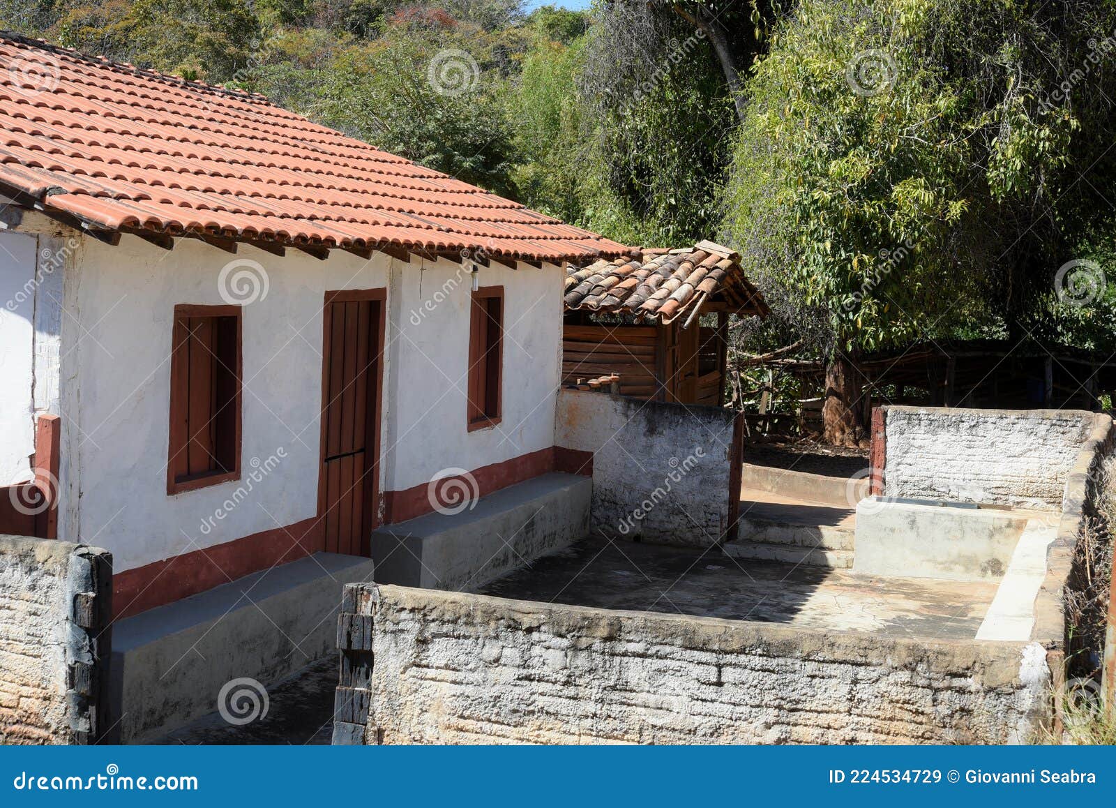 Rustic Colonial House on a Typical Rural Farm in Brazil Stock Image ...