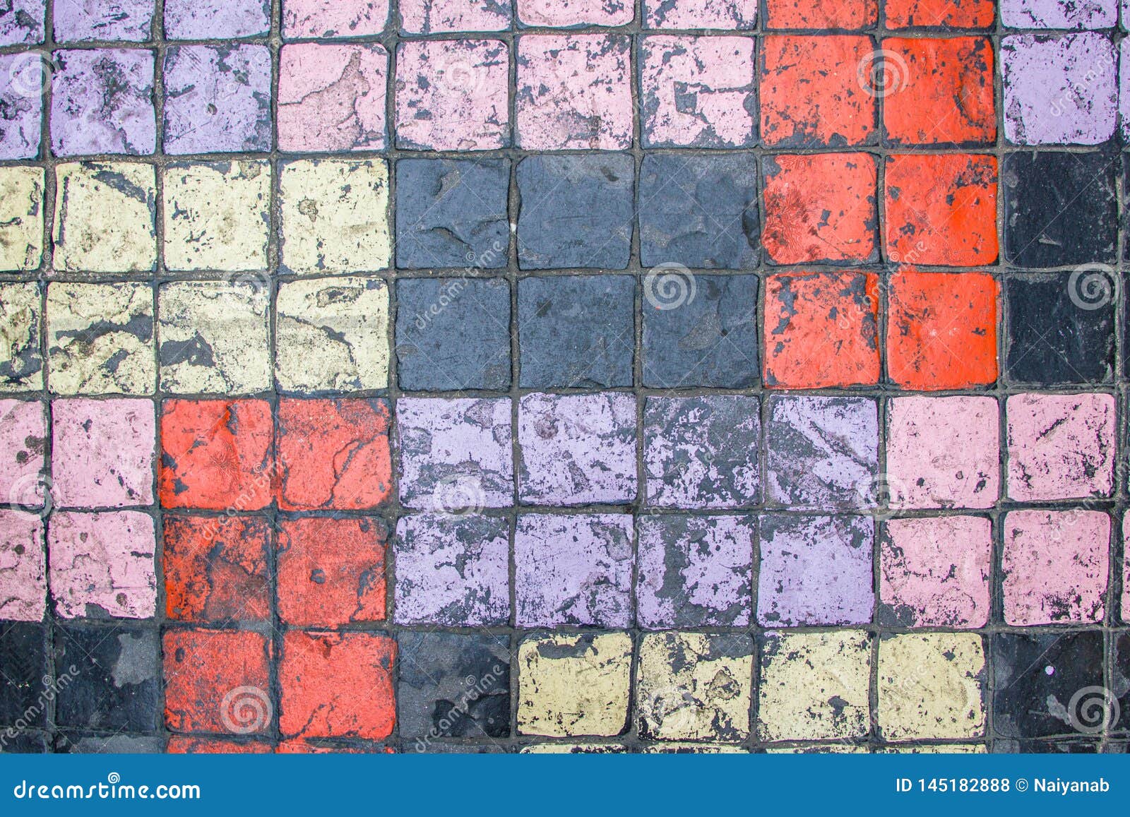 Rustic color tile floor stock photo. Image of mosaic - 145182888