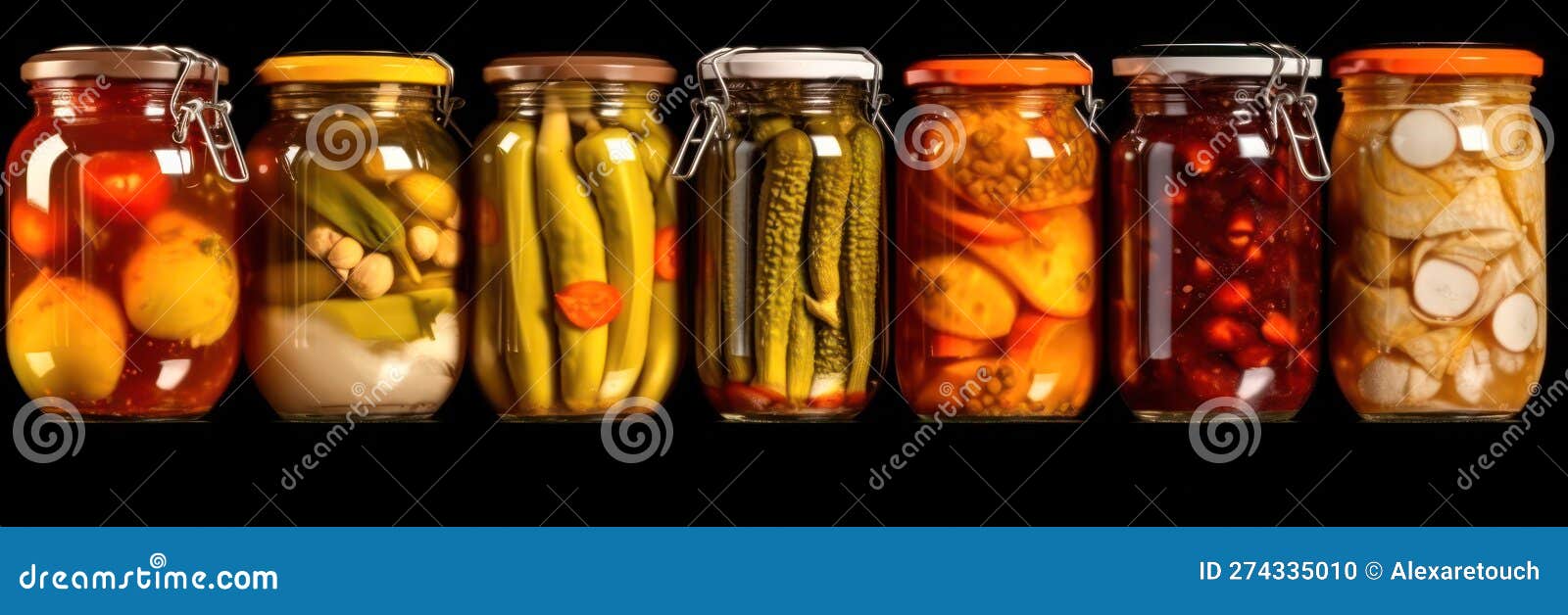 Rustic Conservation .vegetables in Glass Jars on the Shelf Stock ...