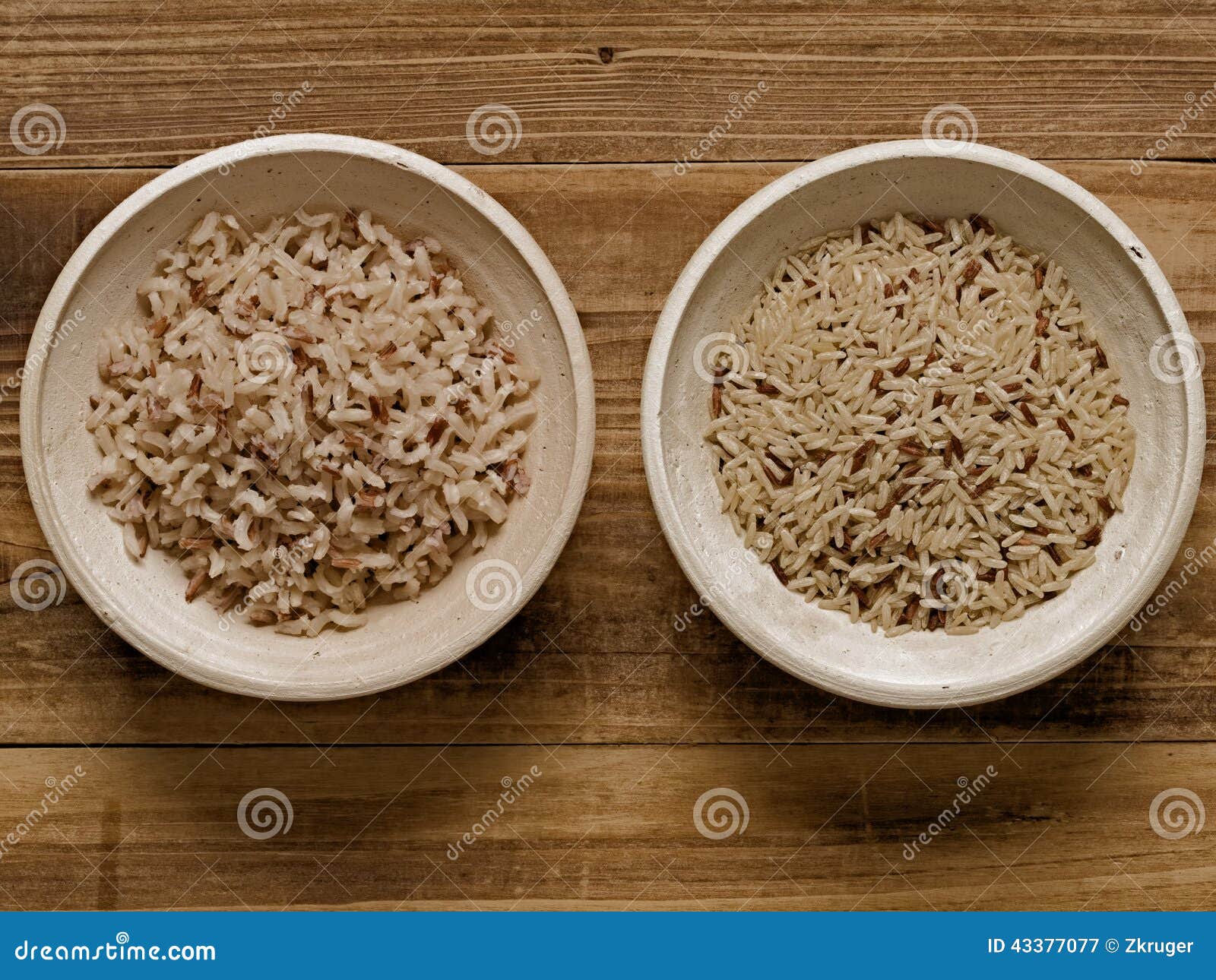 Rustic Cooked and Uncooked Unpolished Brown Rice Stock Image - Image of ...