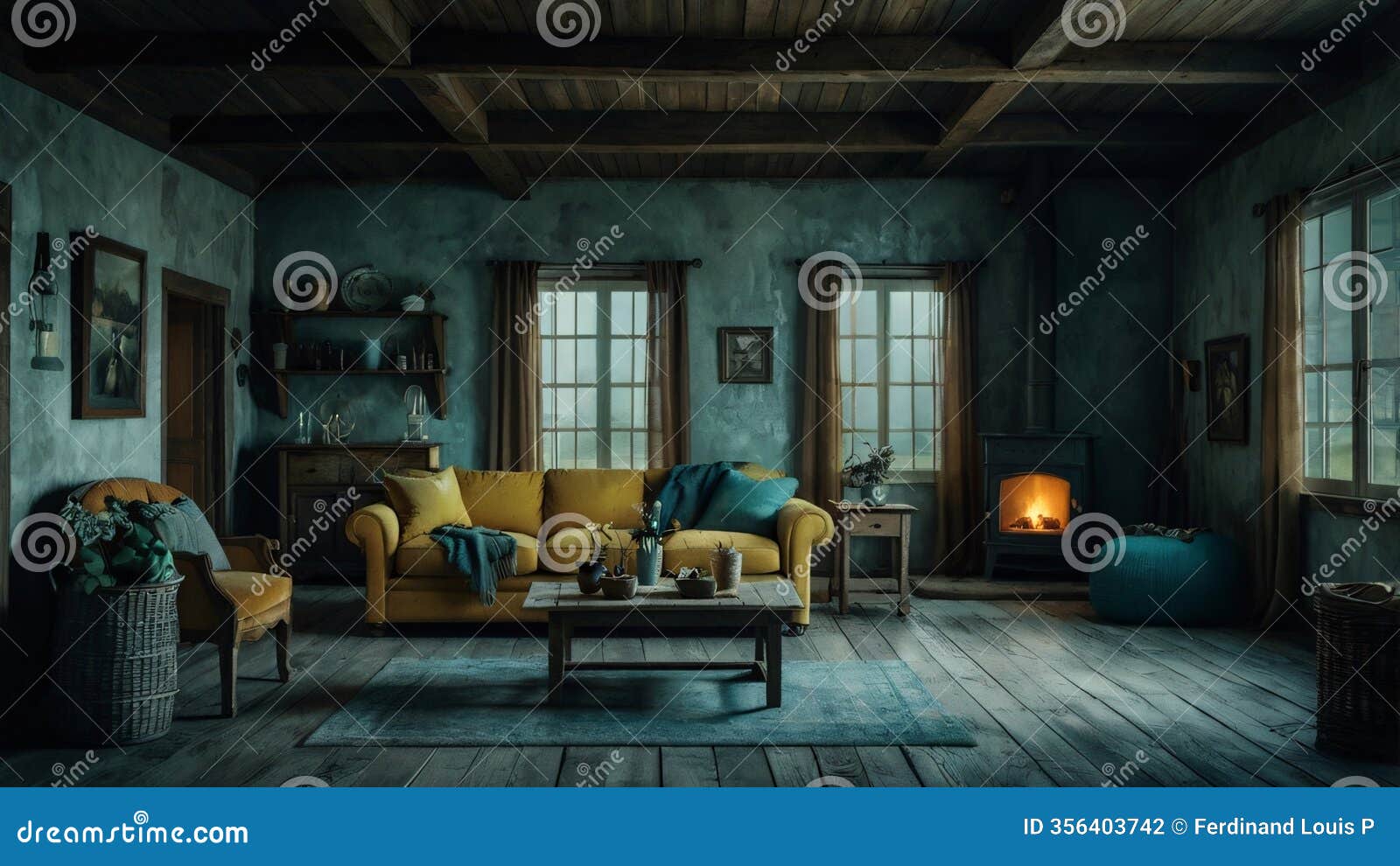 Rustic Farmhouse at Dusk Wallpaper Stock Photo - Image of exterior ...
