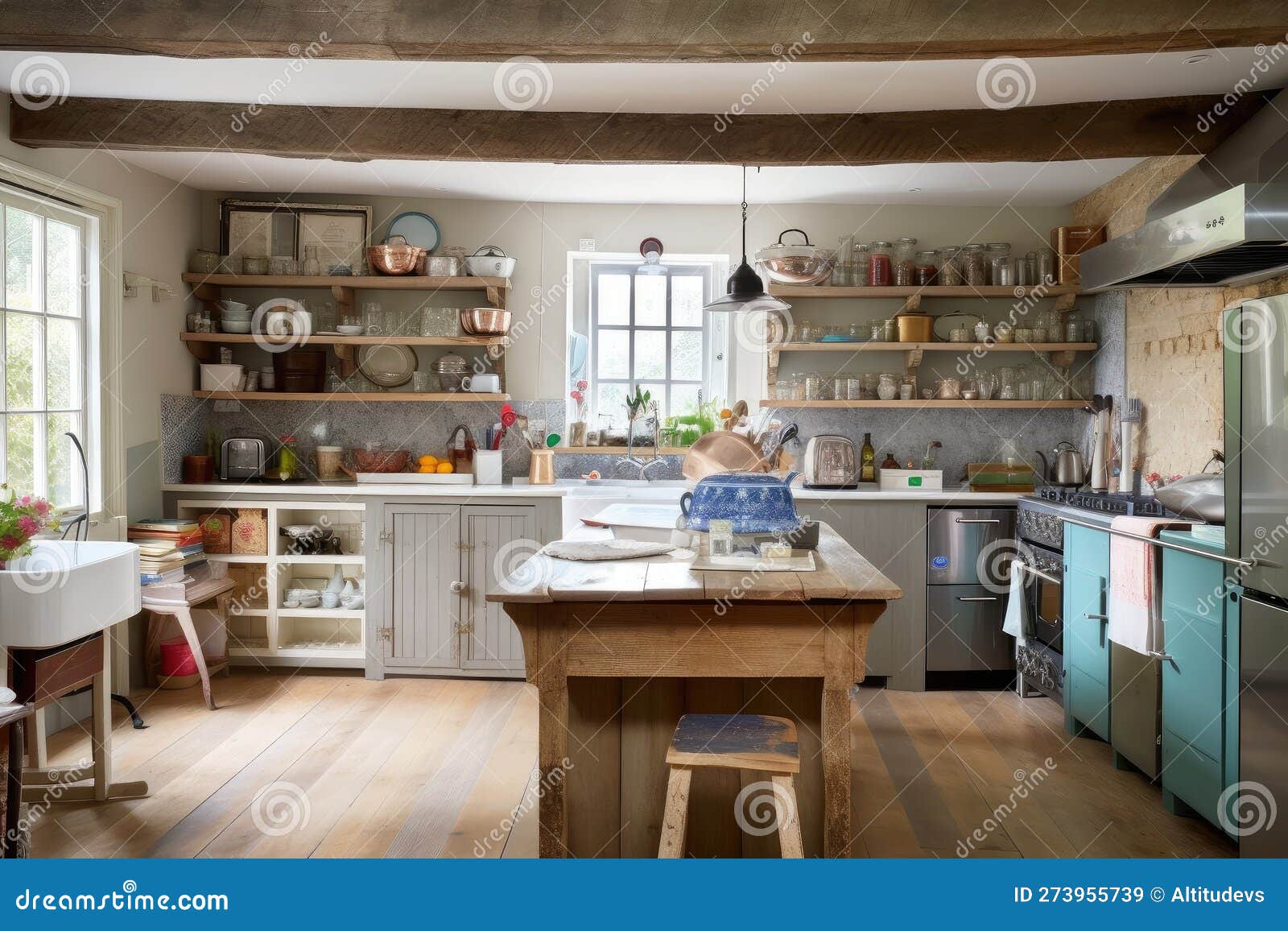 Rustic and Cottage-style Kitchen, with Mix of Vintage and Modern ...