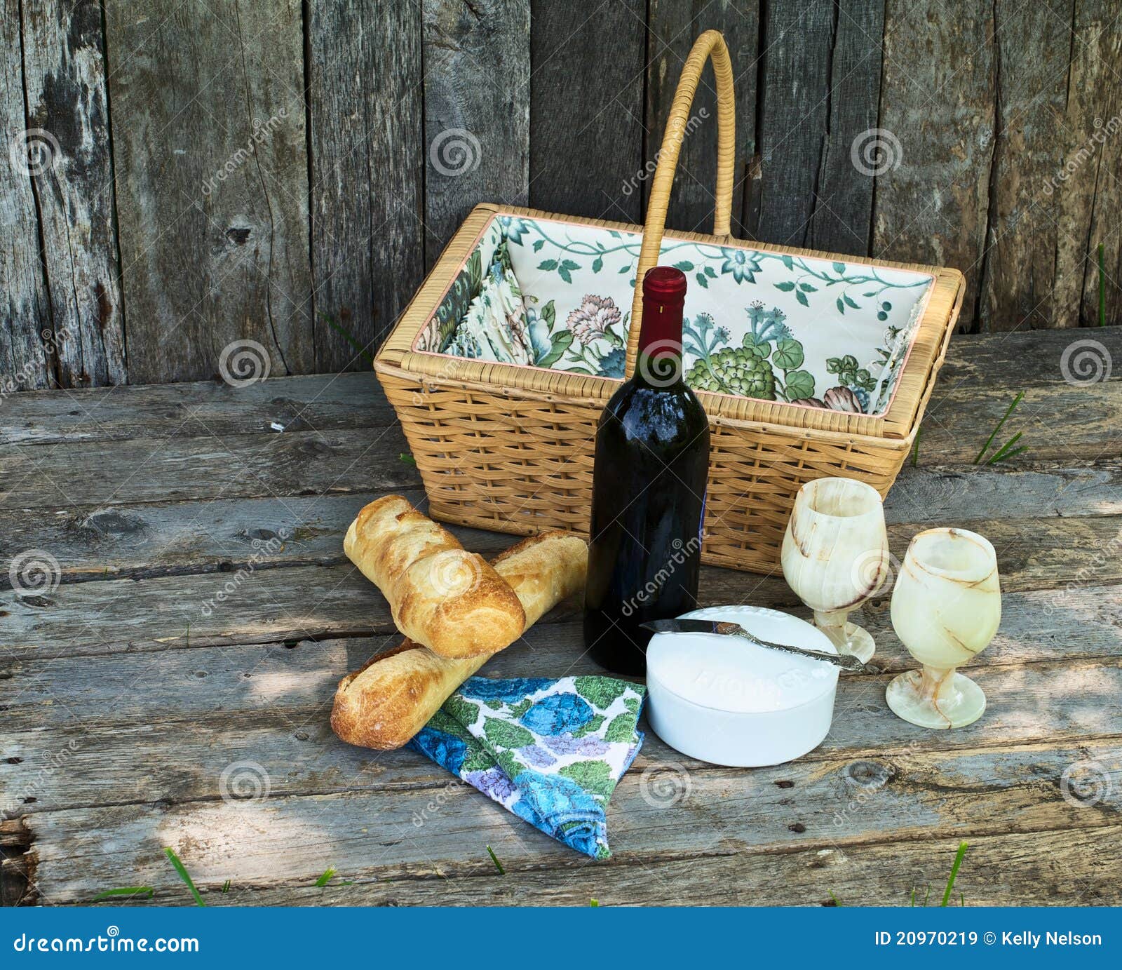 Rustic Country Picnic Setting. Stock Image - Image of closeup ...