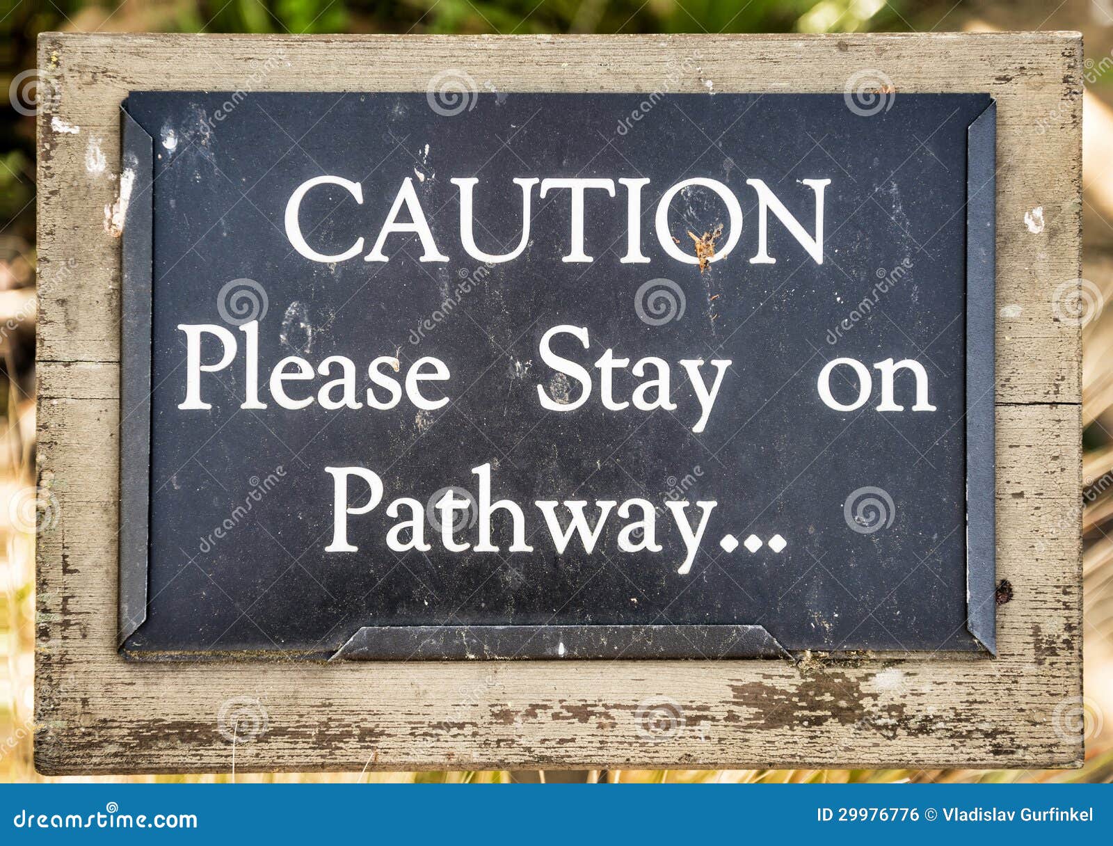 Coution Please Stay on Pathway. Stock Photo - Image of abstract, park ...