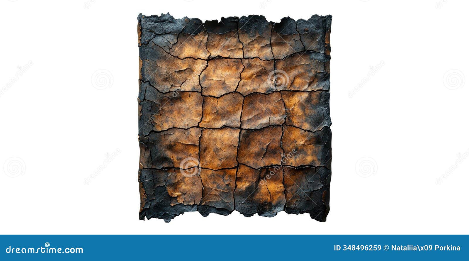 Rustic Cracked Burnt Paper Texture Isolated on Transparent Background ...