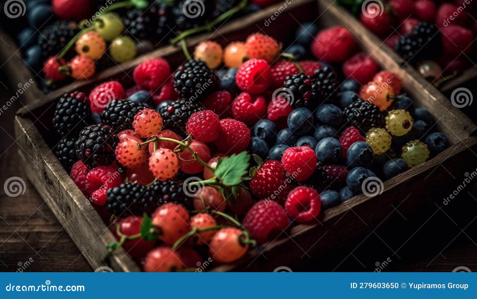 A Rustic Crate of Multi Colored Berries, a Healthy Summer Snack ...