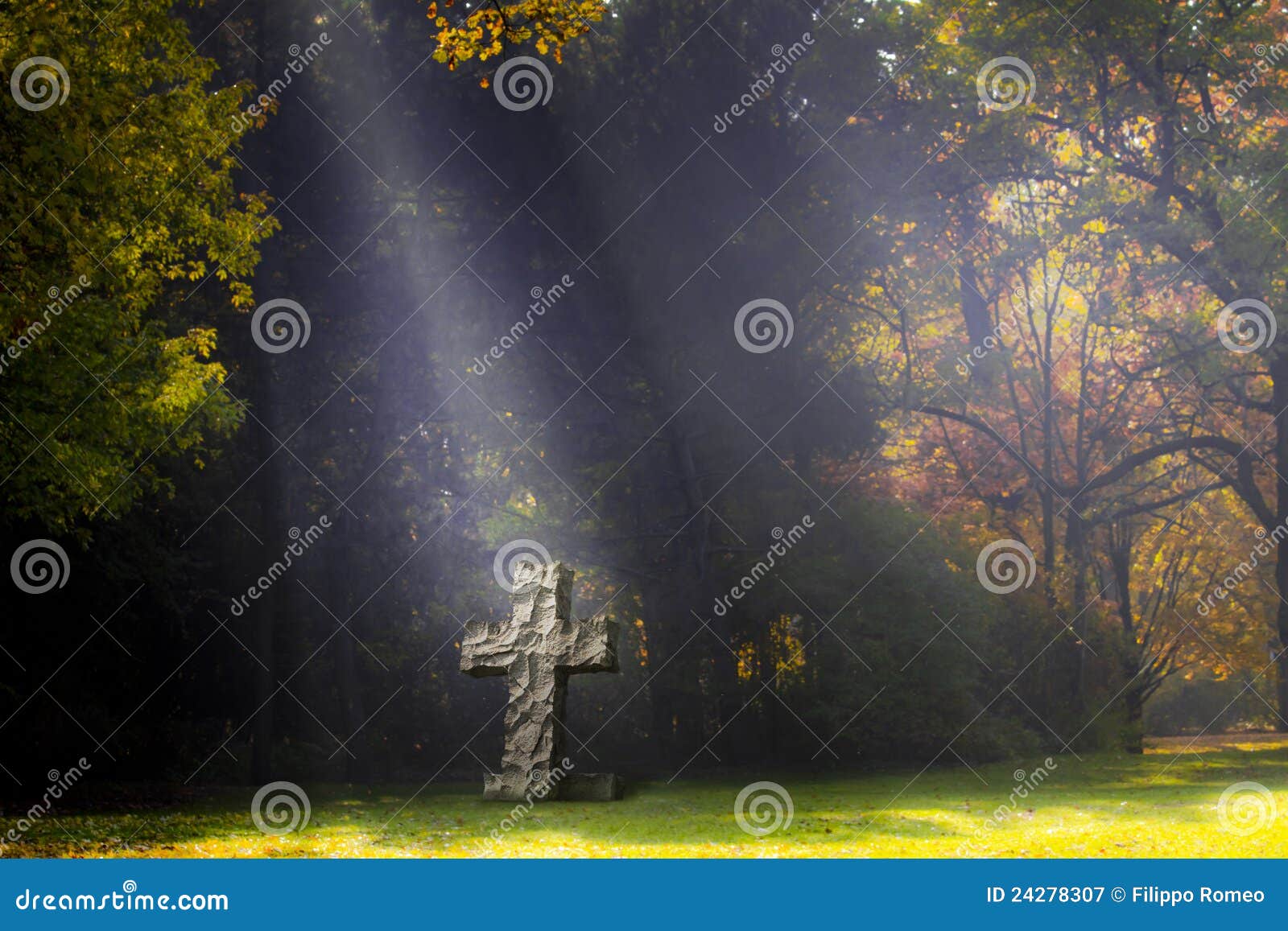 Rustic cross cemetery stock image. Image of burial, grassland - 24278307
