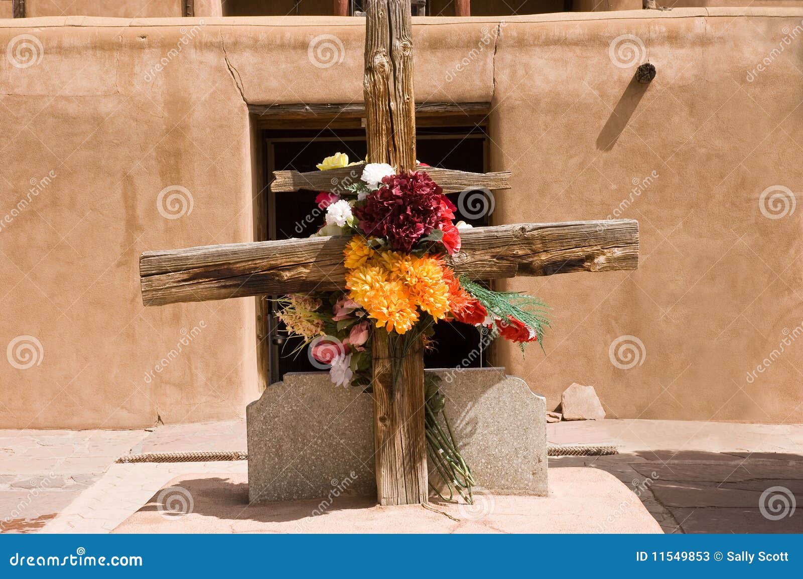 Rustic Cross With Flowers Royalty-Free Stock Photo | CartoonDealer.com ...