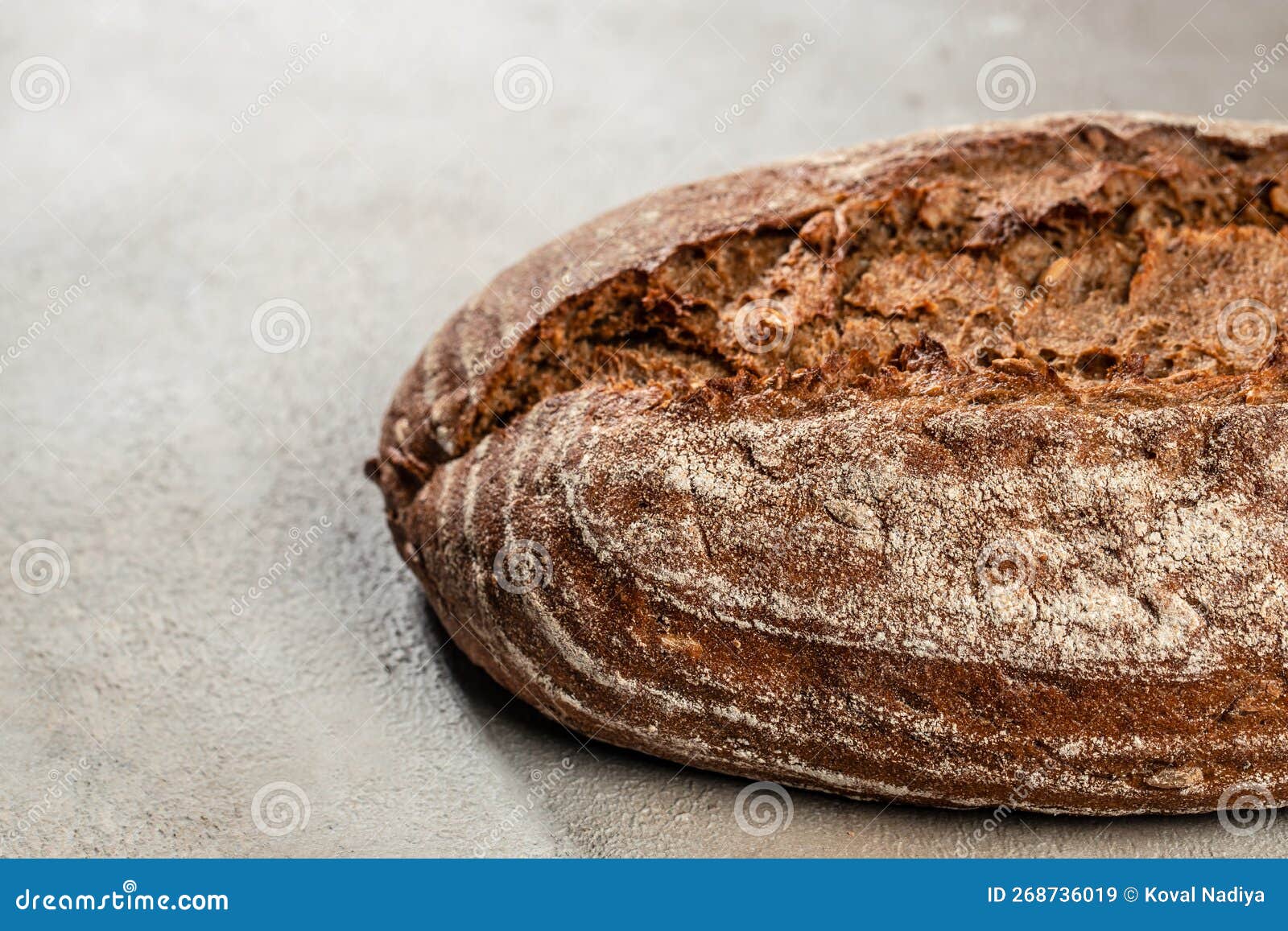 Rustic Crusty Loaves of Bread, Bakery, Food Concept. Top View Stock ...
