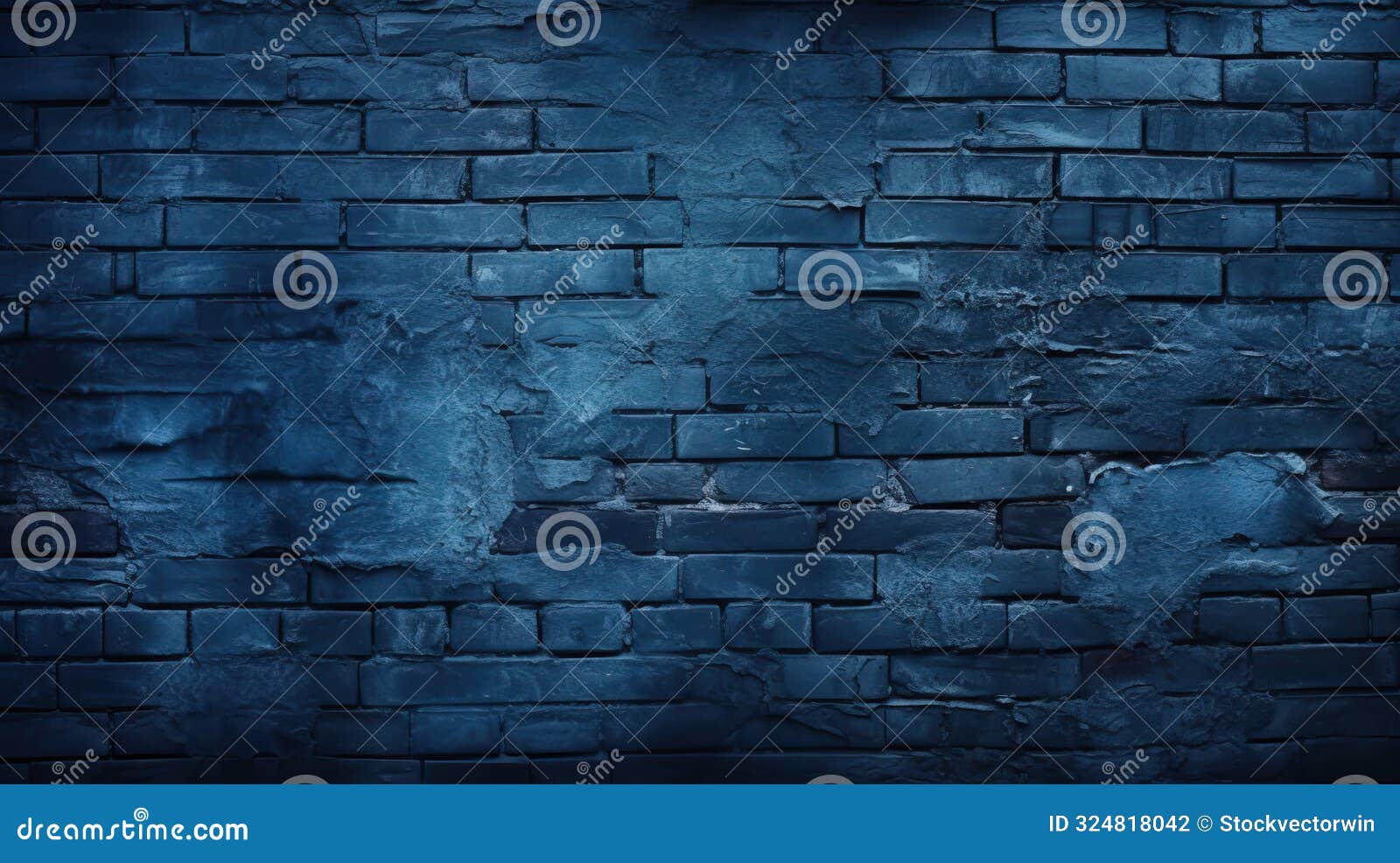 Rustic Dark Blue Brick Wall Stock Illustration - Illustration of ...