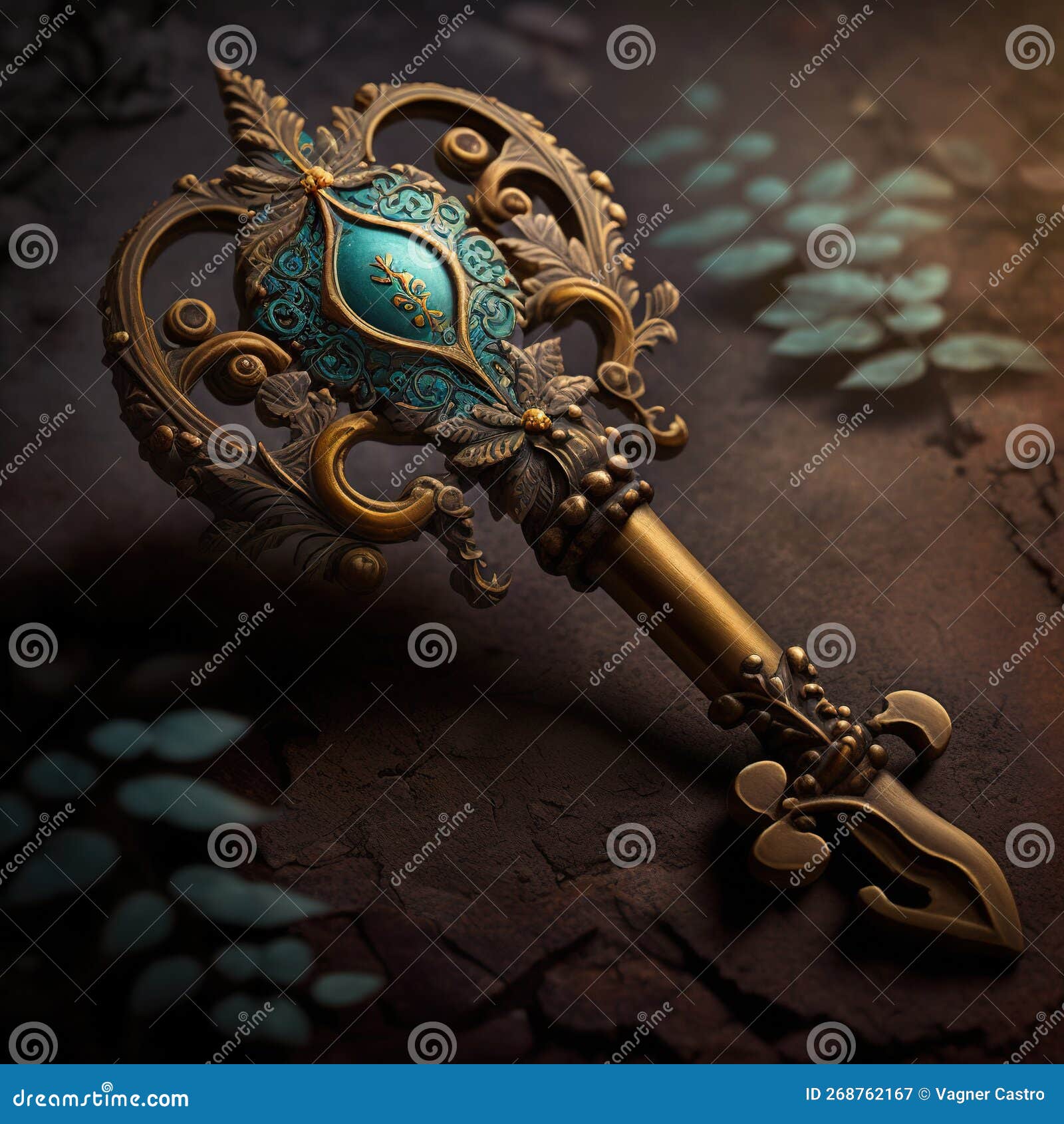 Rustic Decorative Cast Iron Key Stock Illustration - Illustration of ...