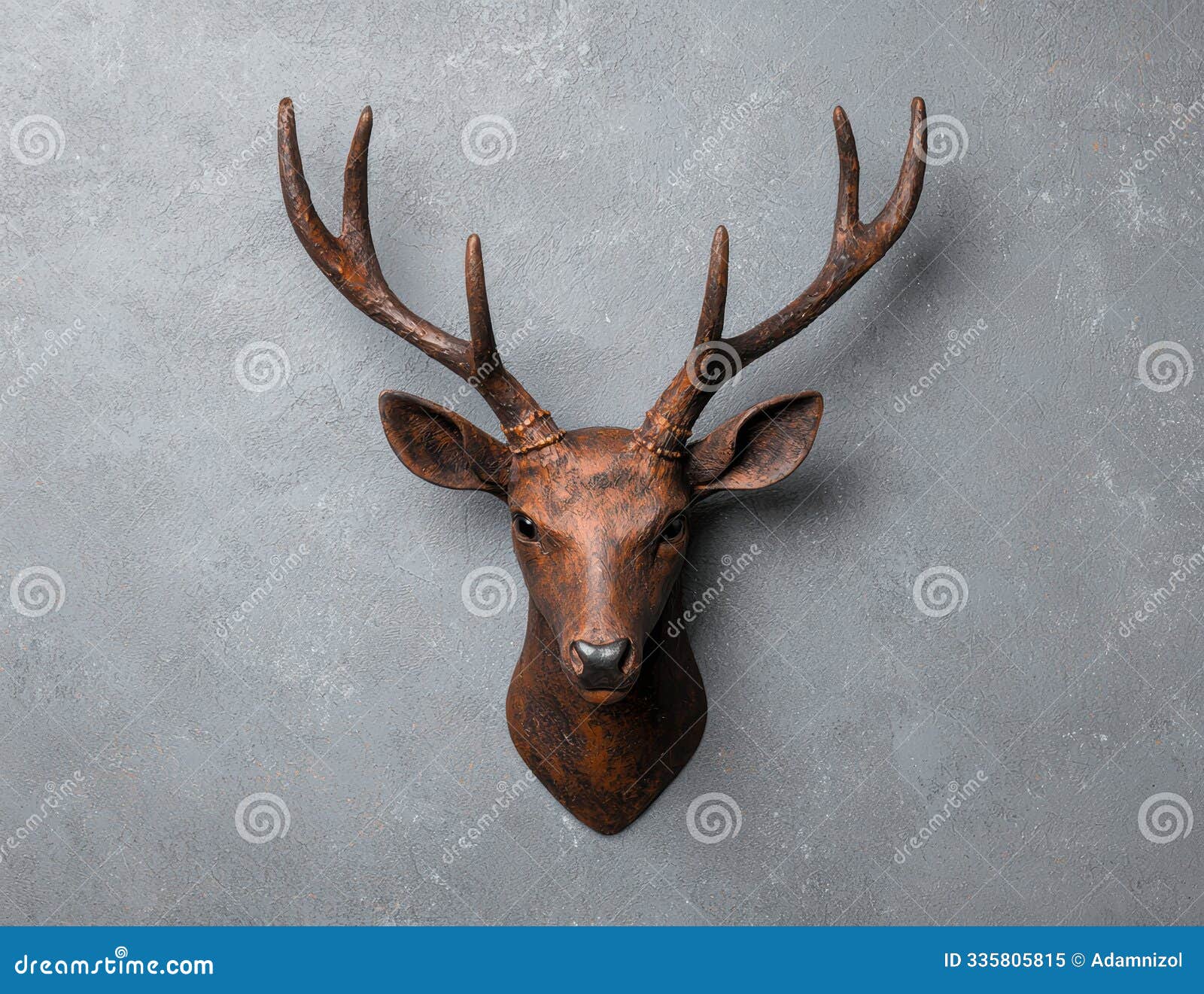 Rustic Deer Head Wall Mount Stock Illustration - Illustration of nature ...
