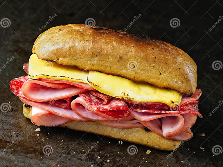 Rustic Deli Cold Cuts Sandwich Stock Image - Image of fast, cuts: 97603673