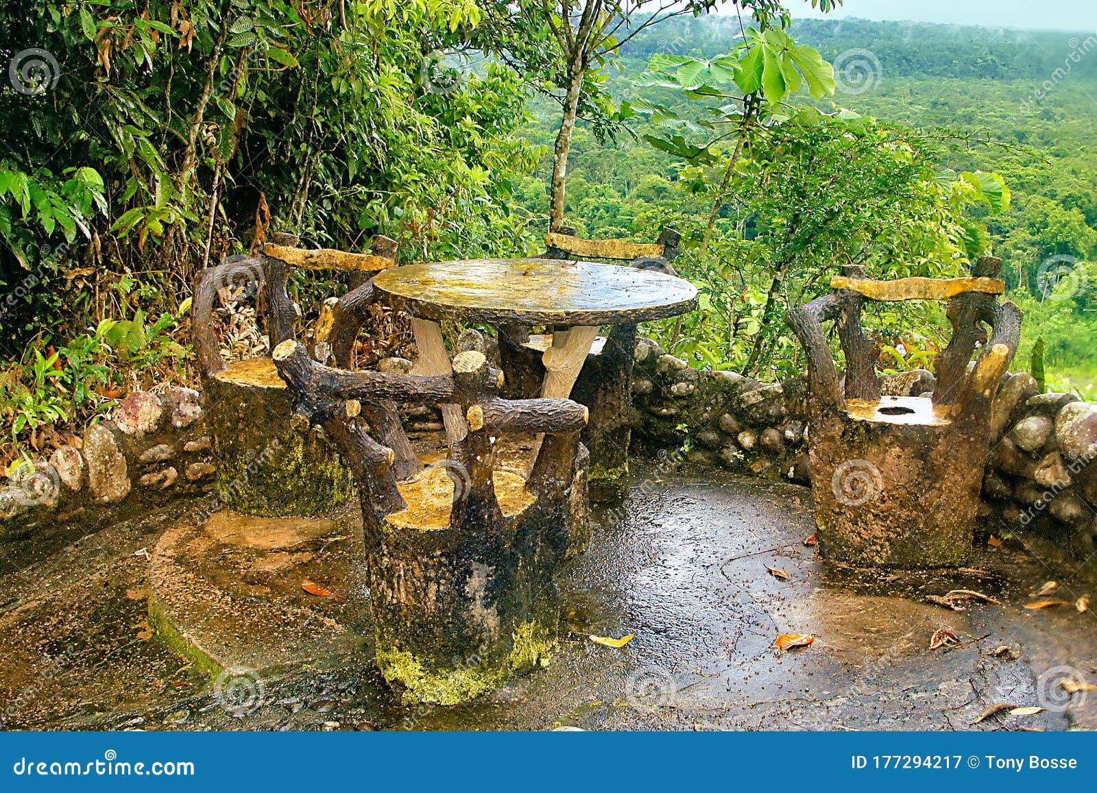 Rustic Aboriginal Dining Table Set Stock Image - Image of jungle, park ...