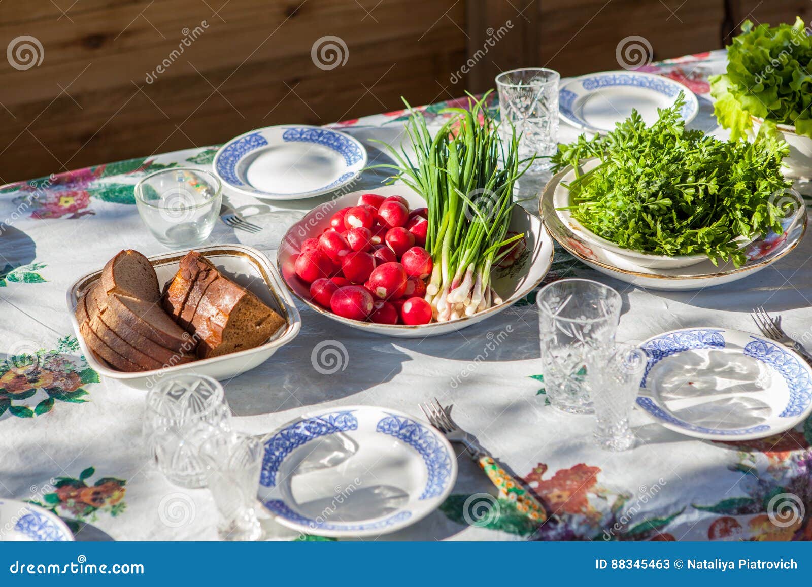 Rustic Dinner Outside. Russian Village Stock Image - Image of drumstick ...