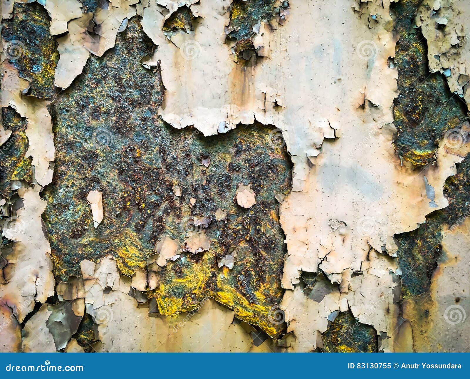 Rustic Dirty Metal Plate with Stained Paint. Stock Image - Image of ...