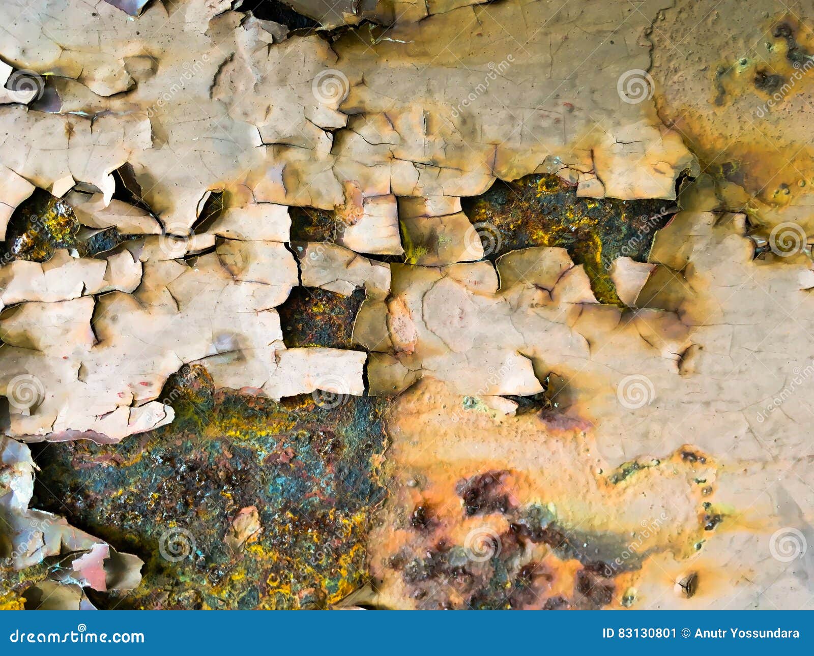 Rustic Dirty Metal Plate with Stained Paint. Stock Image - Image of ...