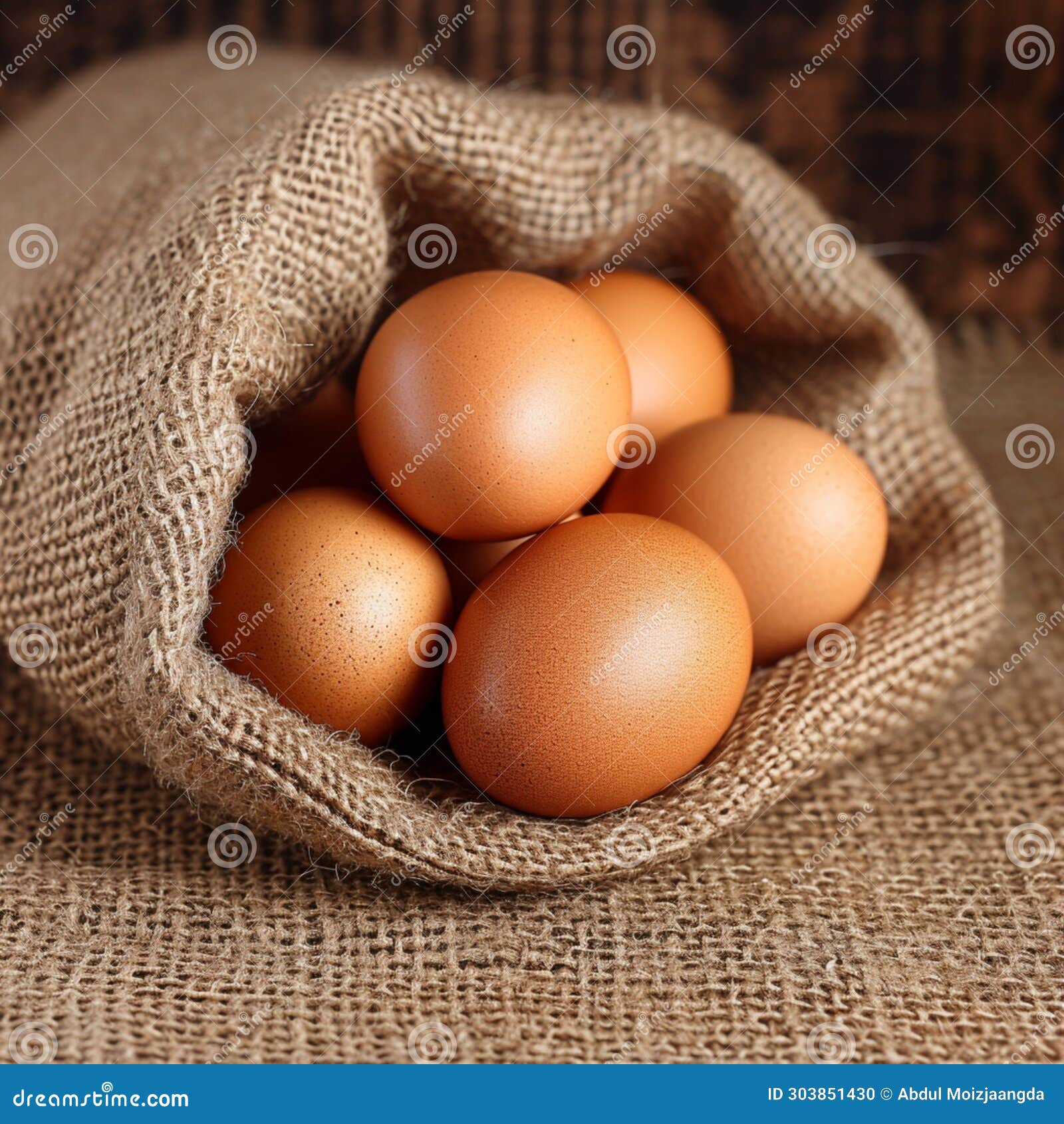 Rustic Display, Eggs Presented on a Brown Sack, Farm Fresh Stock ...