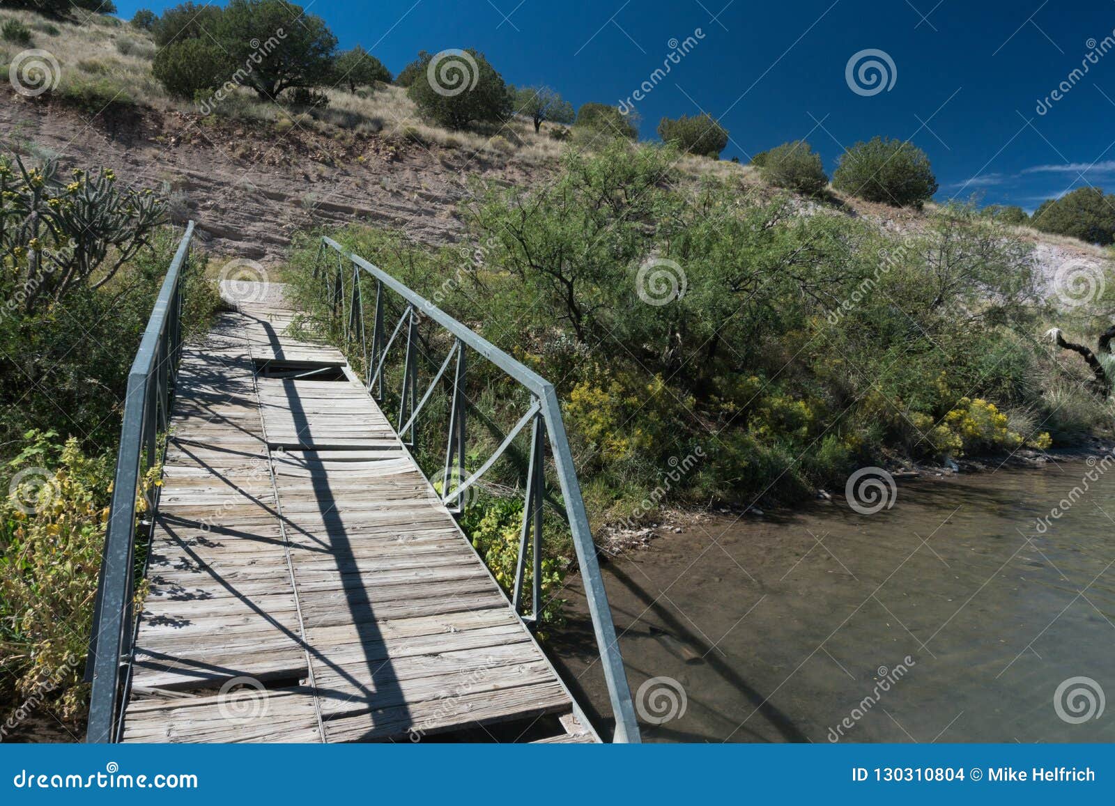 Rustic Dock View at Bill Evans Lake, New Mexico. Stock Photo - Image of ...