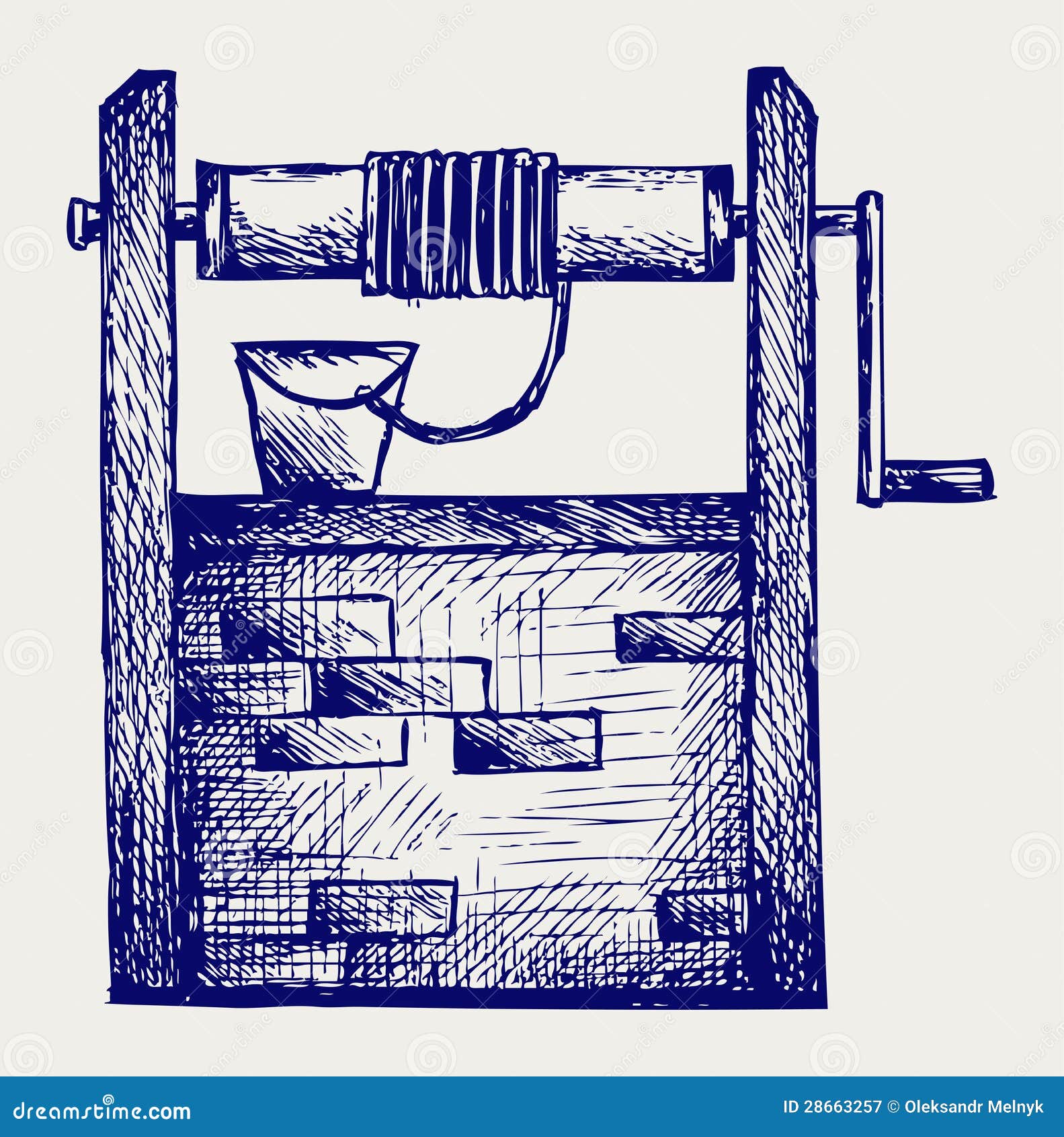 Draw Well Vector Illustration With Brick | CartoonDealer.com #47366746