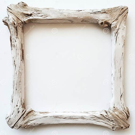 Rustic Driftwood Frame with Natural Finish on White Background Stock ... Rustic Driftwood Frame with Natural Finish on White Background Stock ...