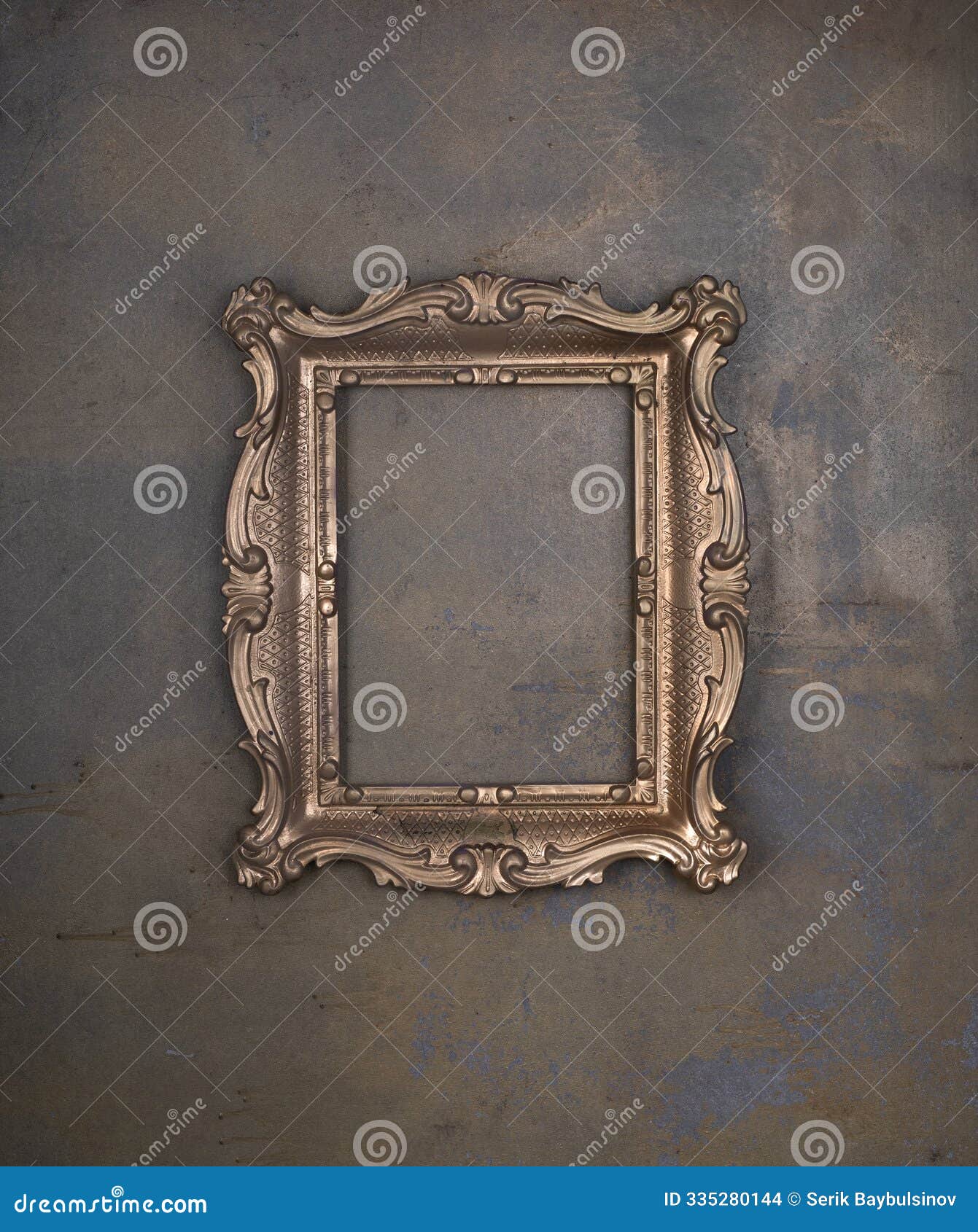 Rustic Dusty Frame on Concrete Wall Stock Photo - Image of rustic ...