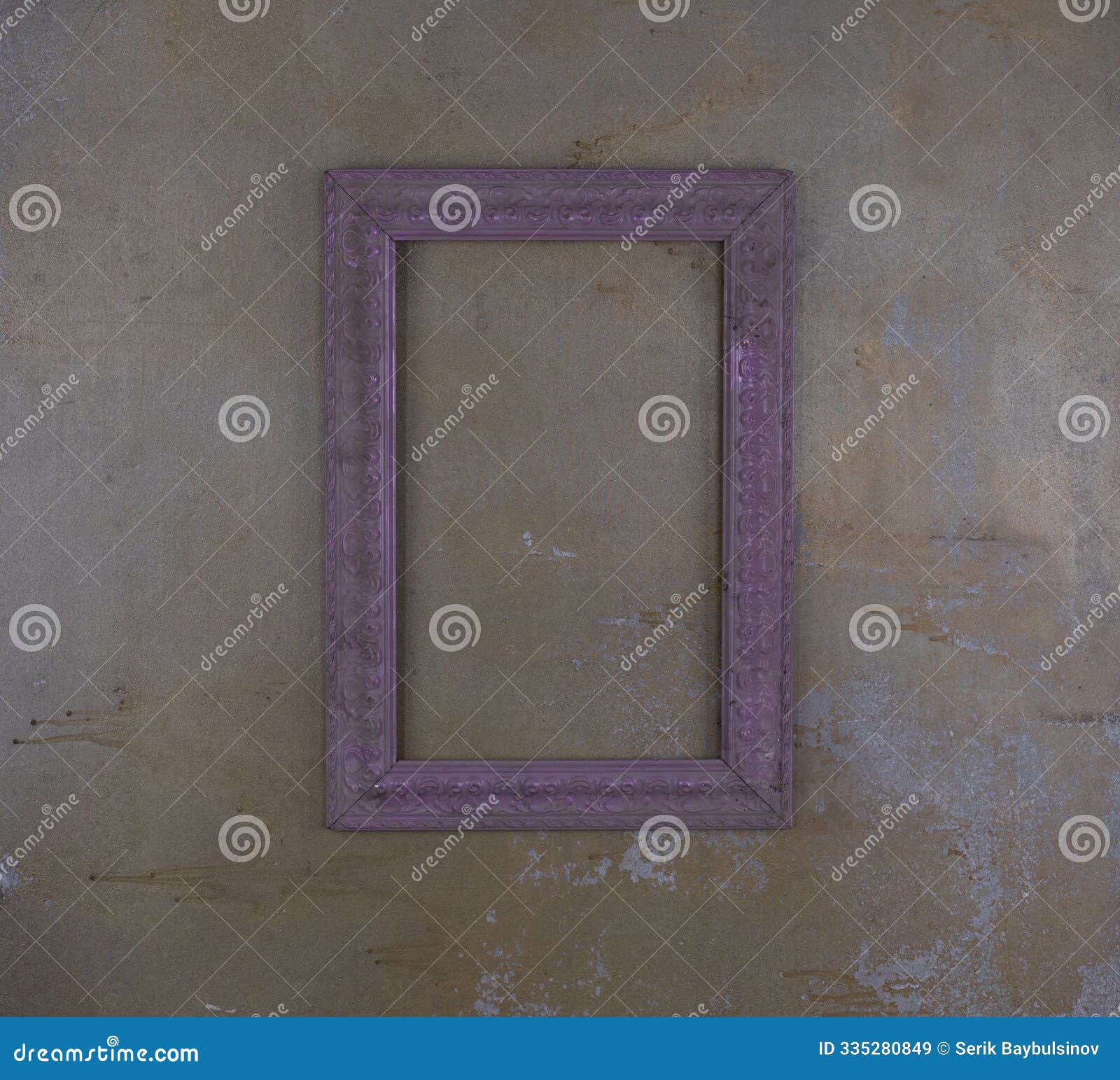 Rustic Dusty Frame on Concrete Wall Stock Image - Image of rectangular ...