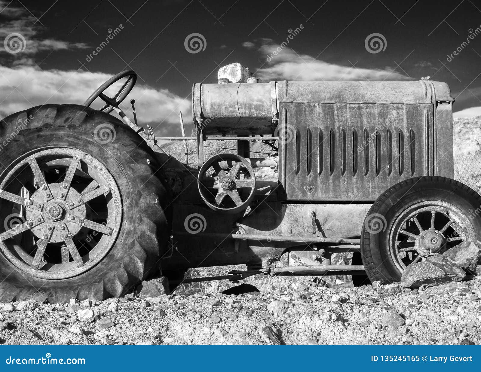 Rustic early farm tractor stock image. Image of levers - 135245165