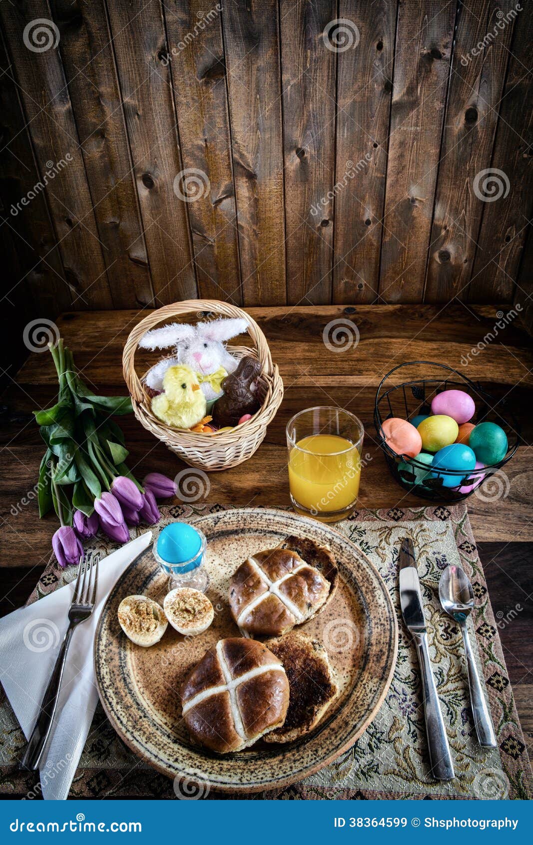 Rustic Easter Breakfast - Vertical Stock Image - Image of chick, happy ...