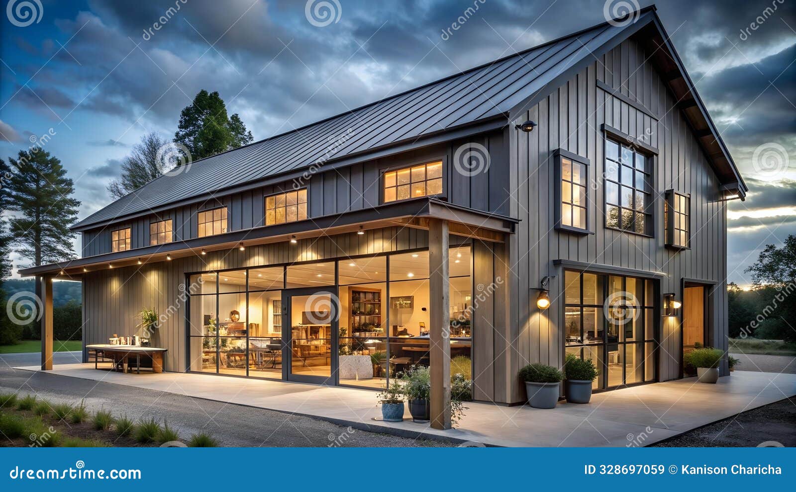 Rustic Elegance: a Barndominium with a Modern Shop Generative AI Stock ...