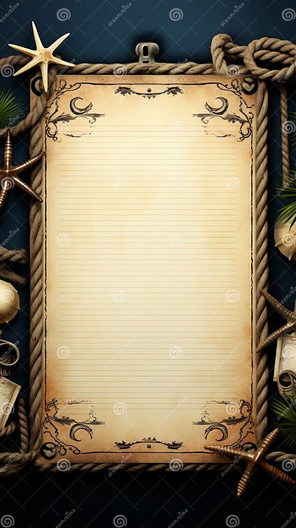 Rustic Elegance Nautical Rope Frames Blank Paper, Adding Maritime ...