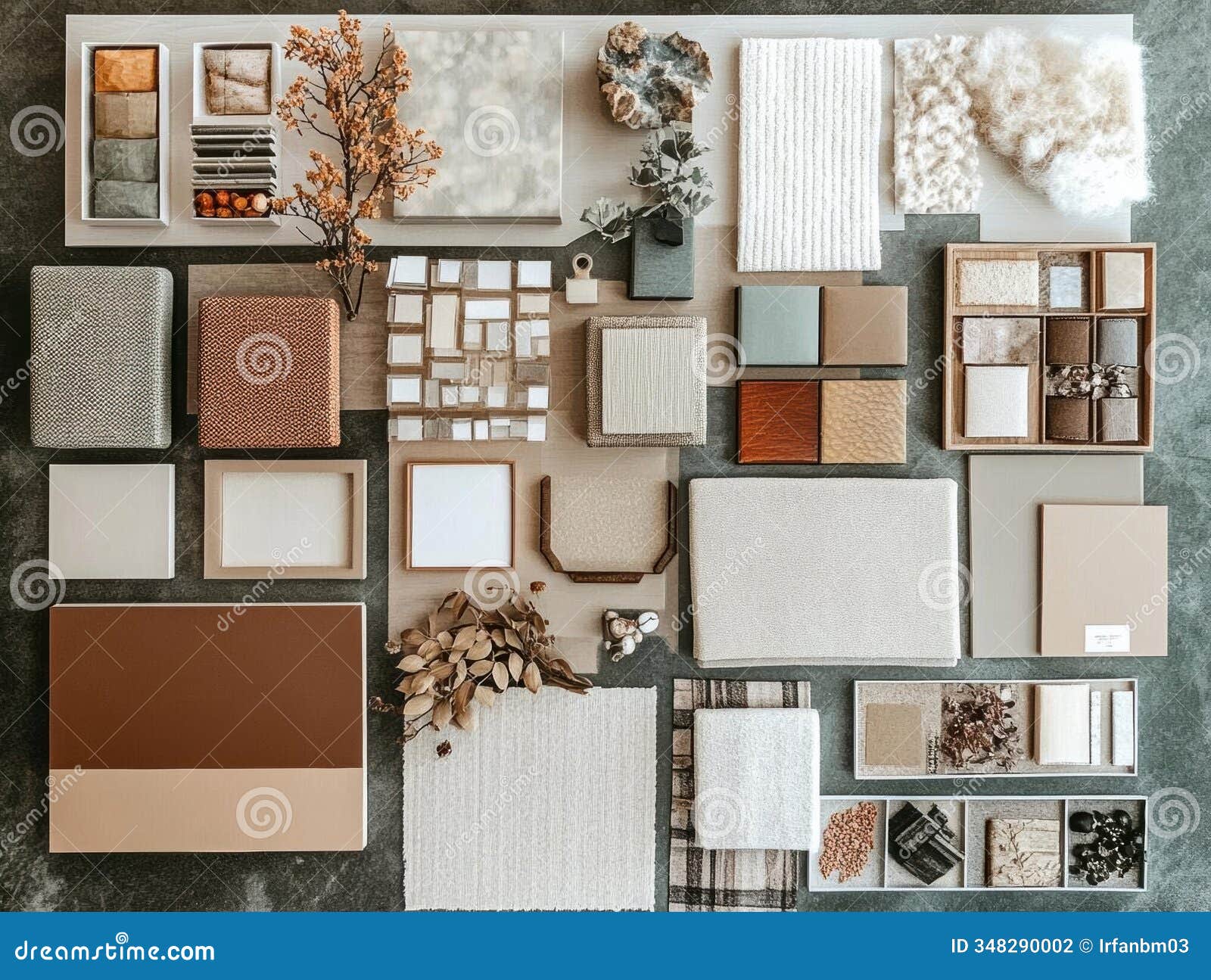 Rustic and Elegant Interior Design Mood Board with Natural Elements Stock Photo - Image of board ...