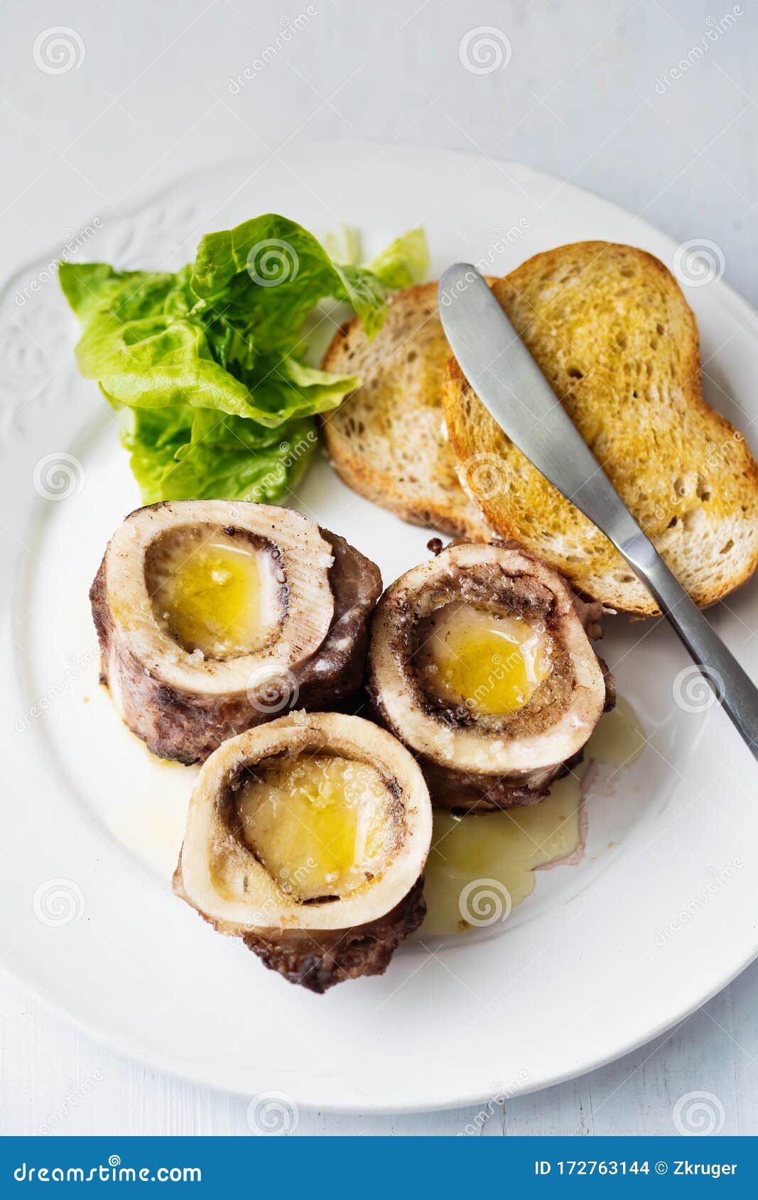 Rustic English Bone Marrow Toast Stock Photo - Image of rustic, color ...