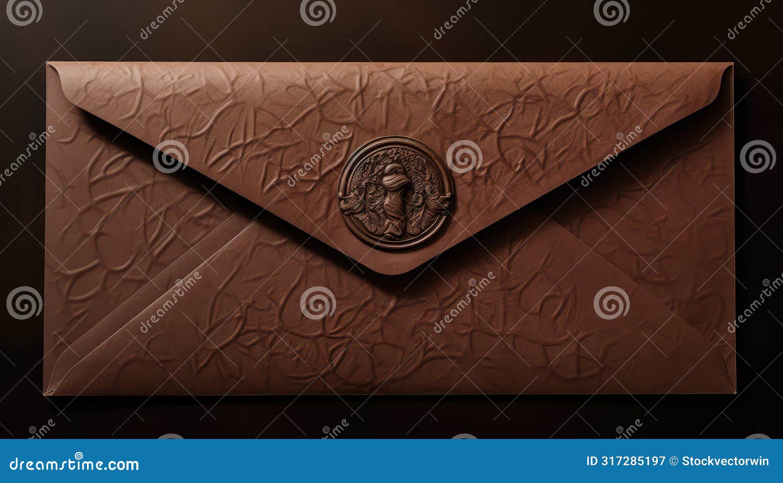 Rustic envelope brown stock illustration. Illustration of announcement ...